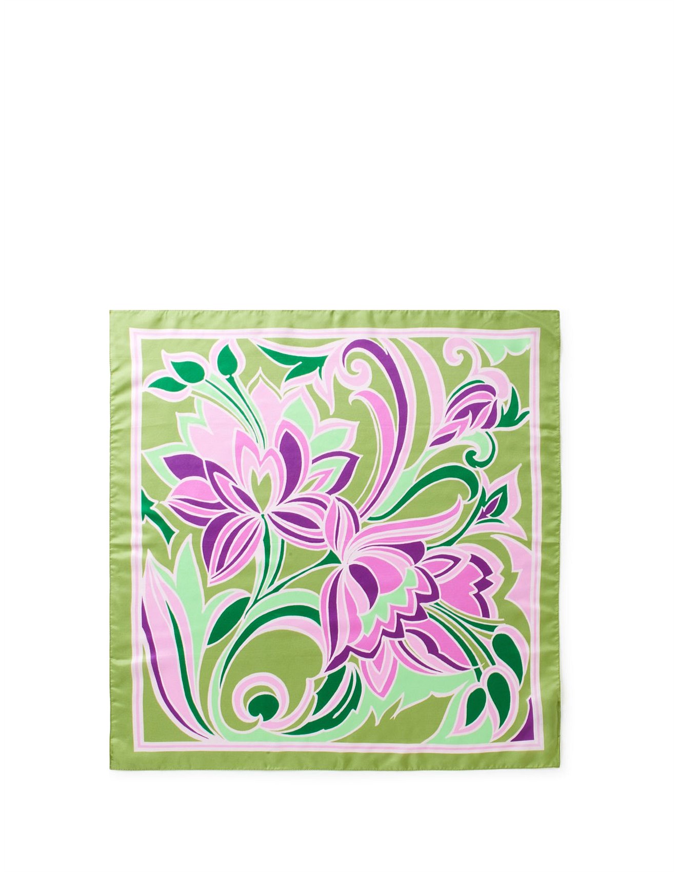 Milana 70 X 70 Flower Screen Print Silk Scarf | David Jones