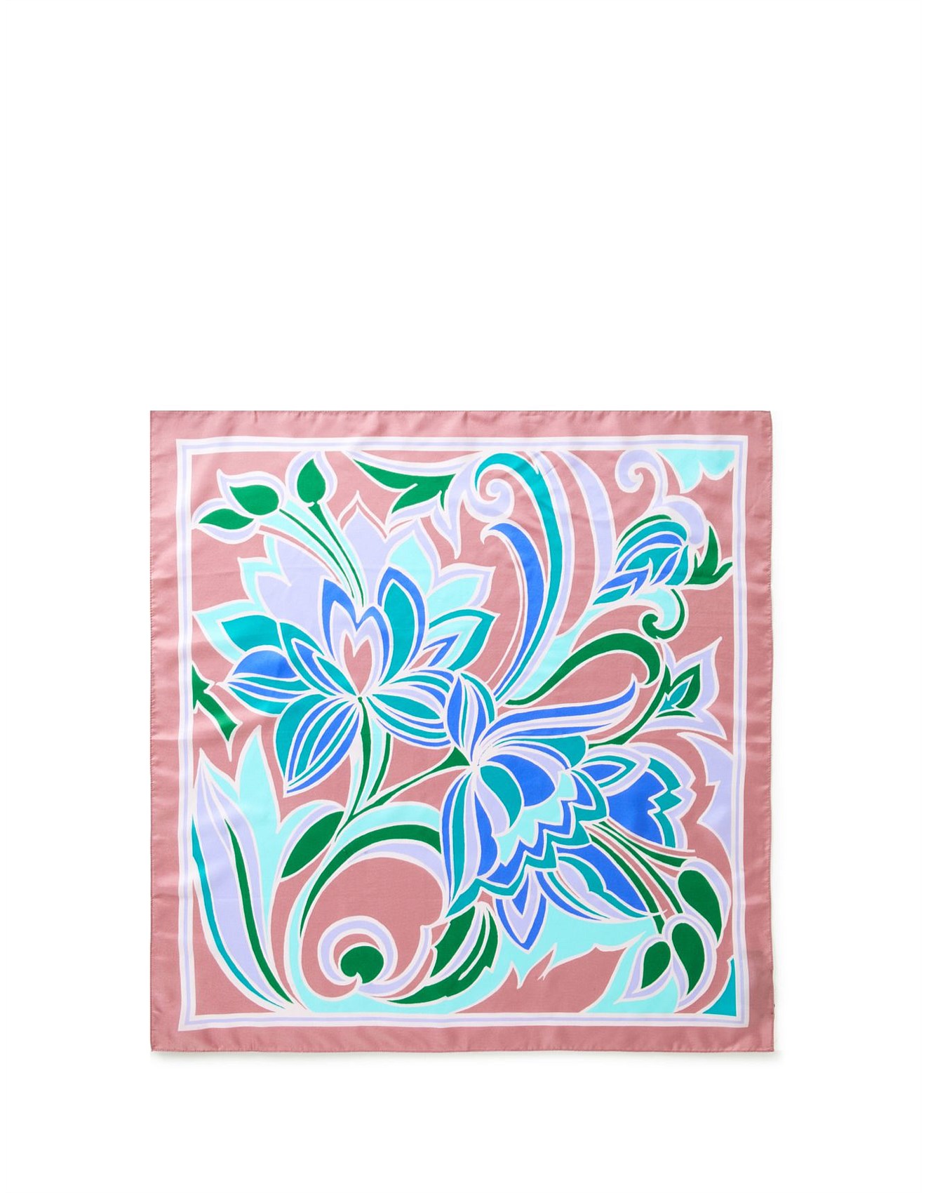 Milana 70 X 70 Flower Screen Print Silk Scarf | David Jones