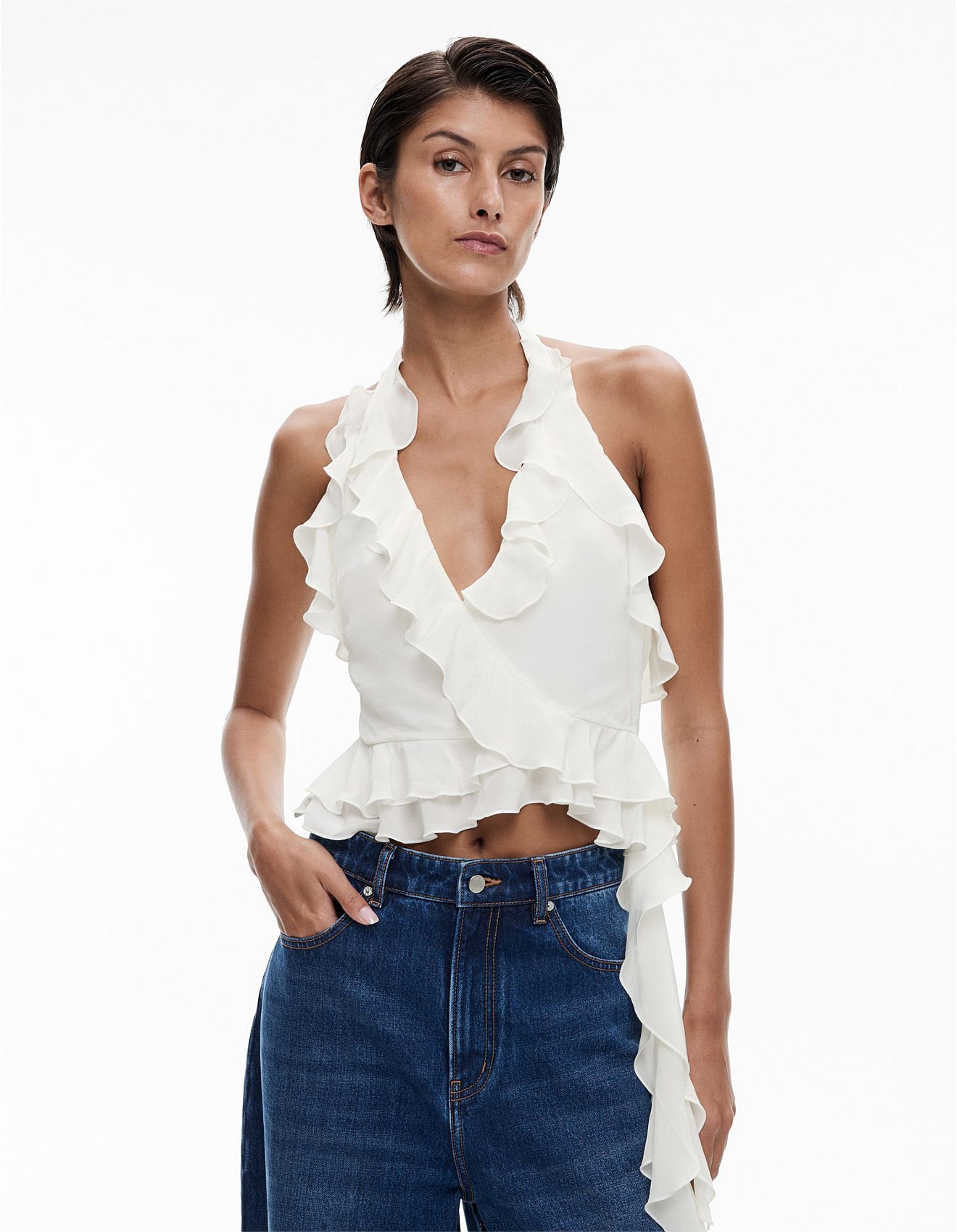 Witchery Ruffle Halter Top | David Jones