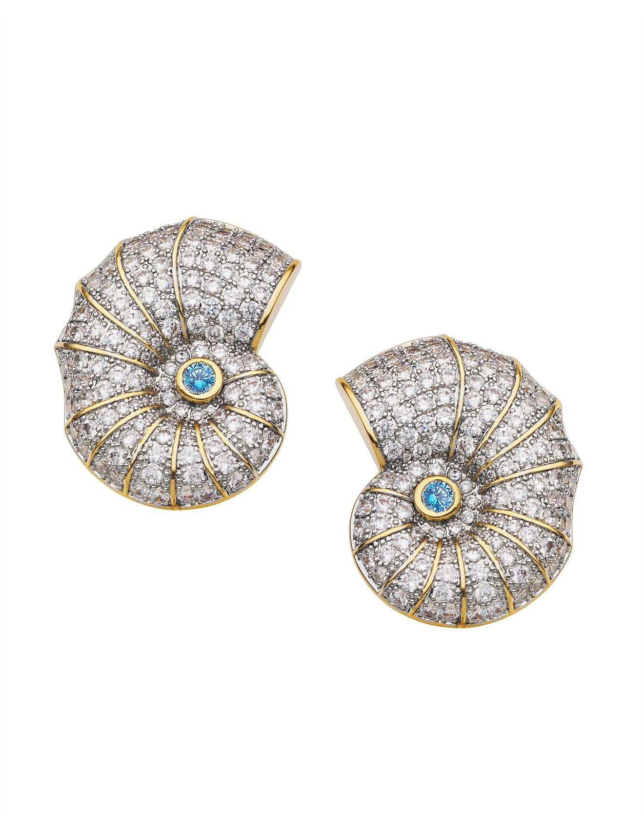 Amber Sceats Maris Crystal Shell Stud Earrings | David Jones