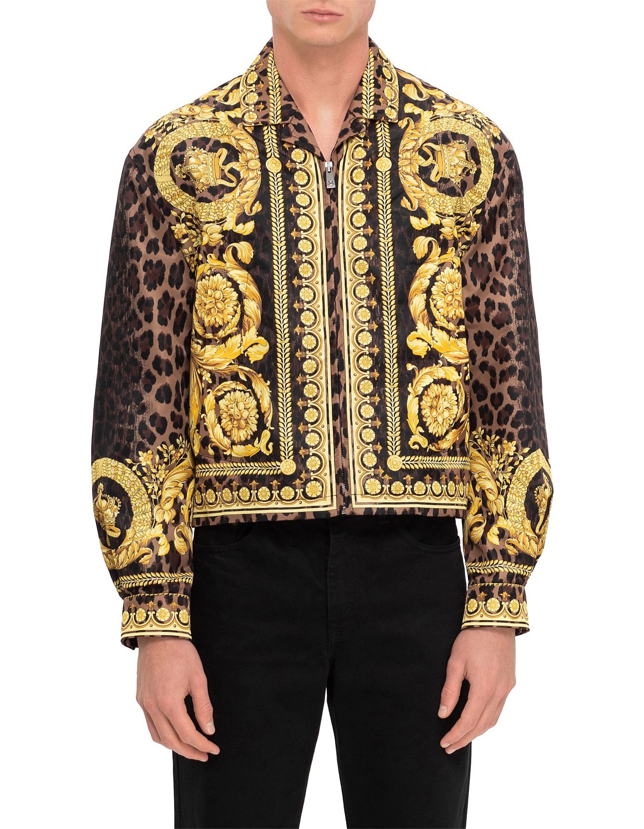 Versace Collection Blouson Technical Gabardine Barocco Print | David Jones