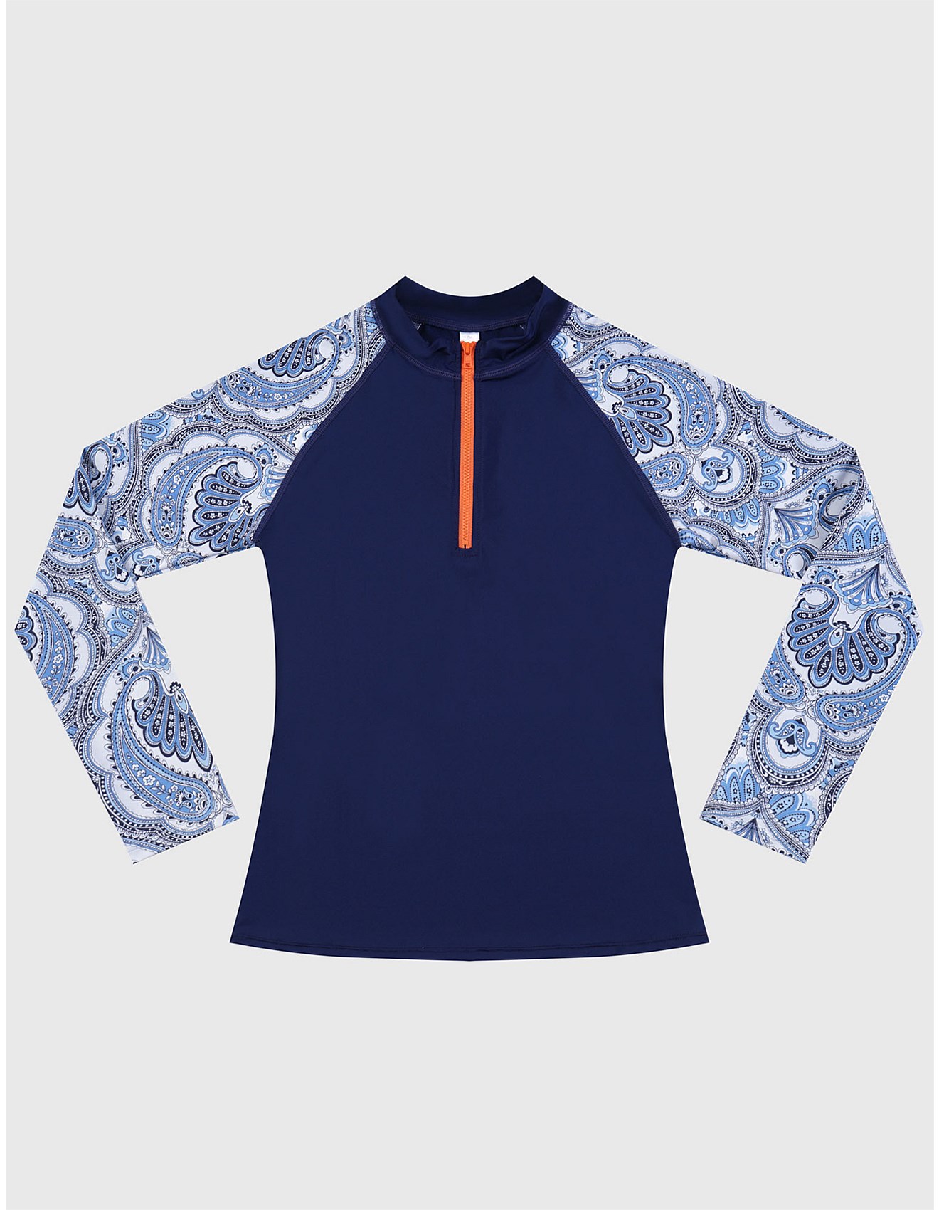 Aqua Blu Baroque Long Sleeve Rash Vest | David Jones