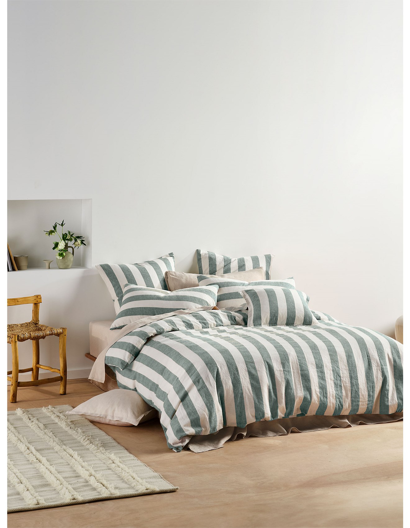 Linen House Vintage Stripe Queen Quilt Cover Set | David Jones