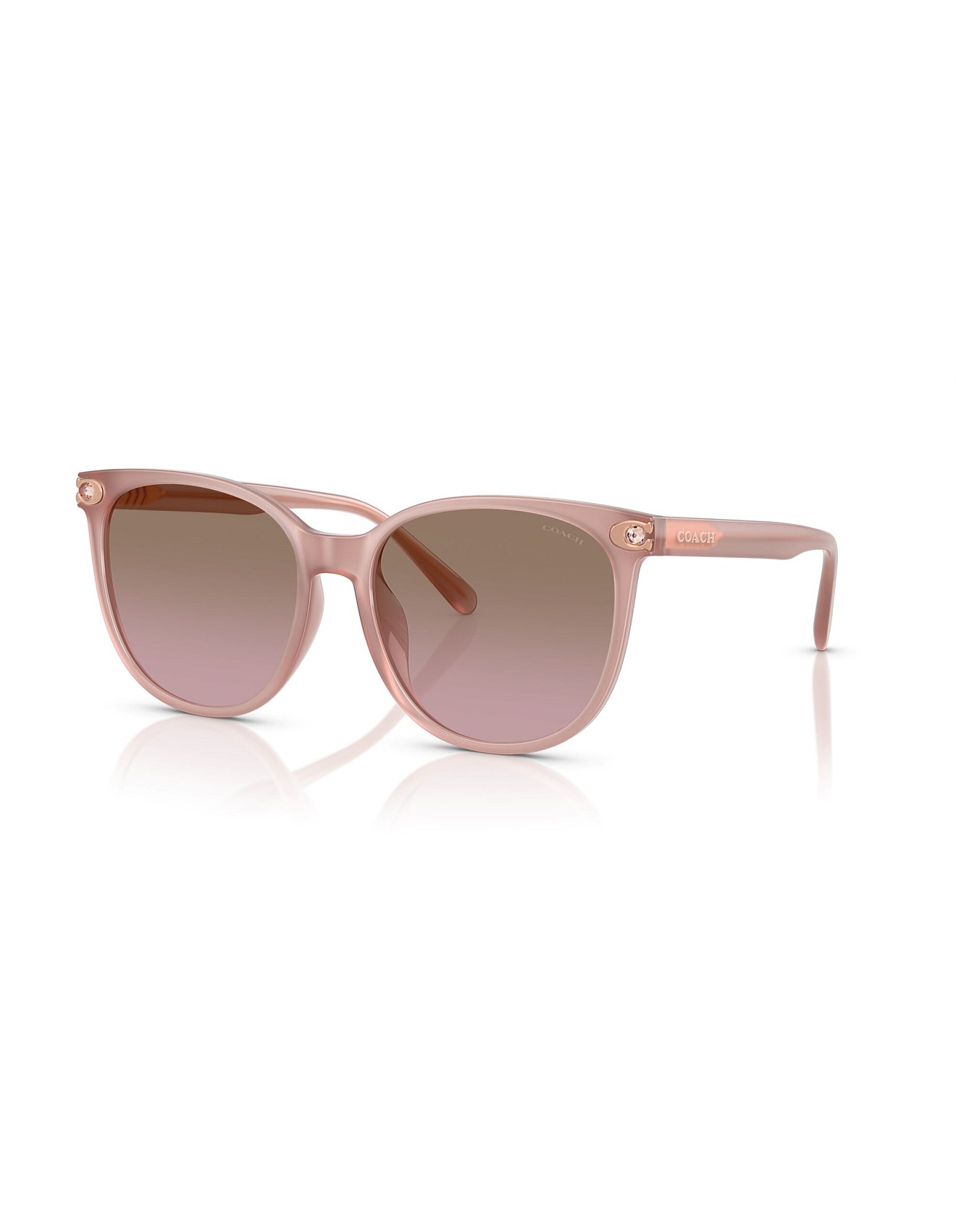 Coach Round Pink Brown Rose Gradient Sunglasses | David Jones
