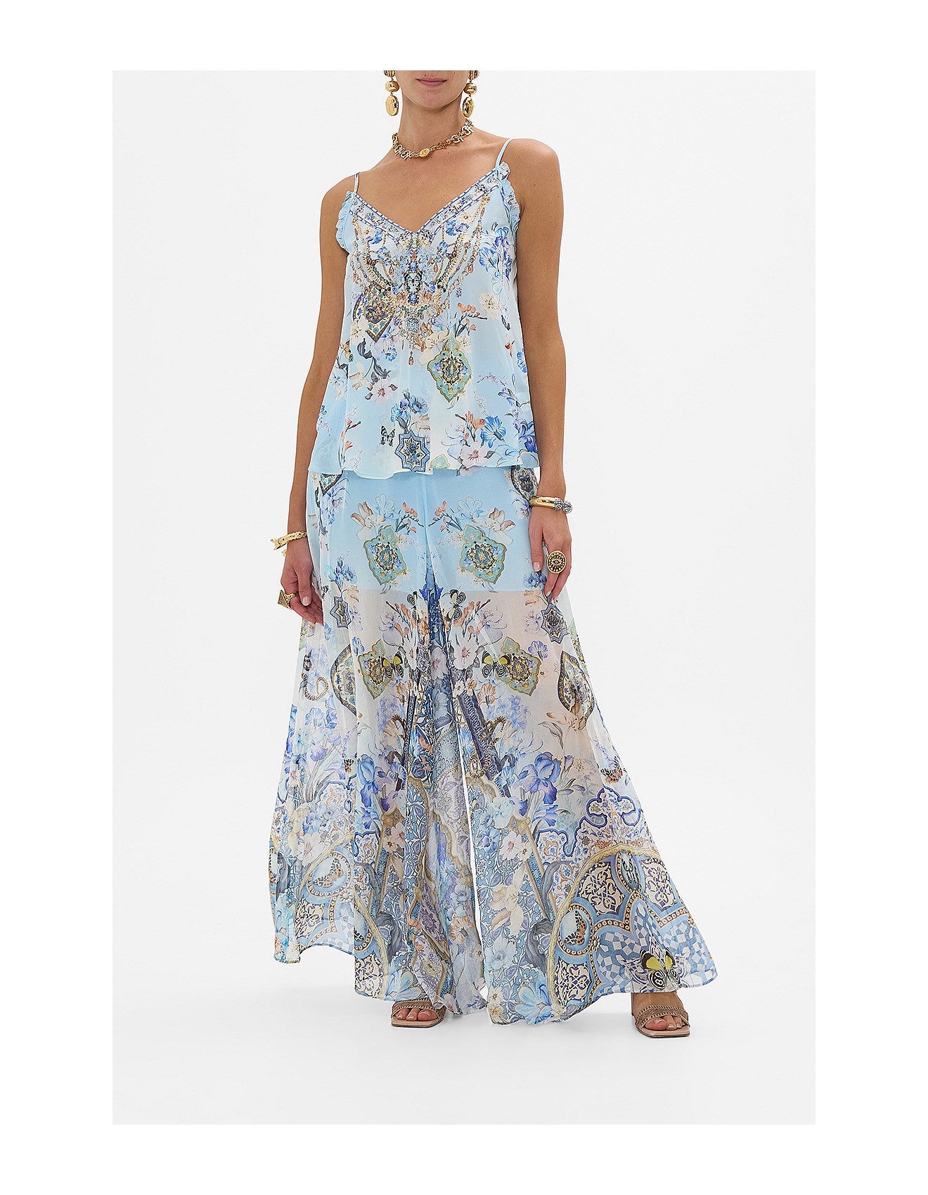 Camilla Sheer Wide Leg Pant | David Jones