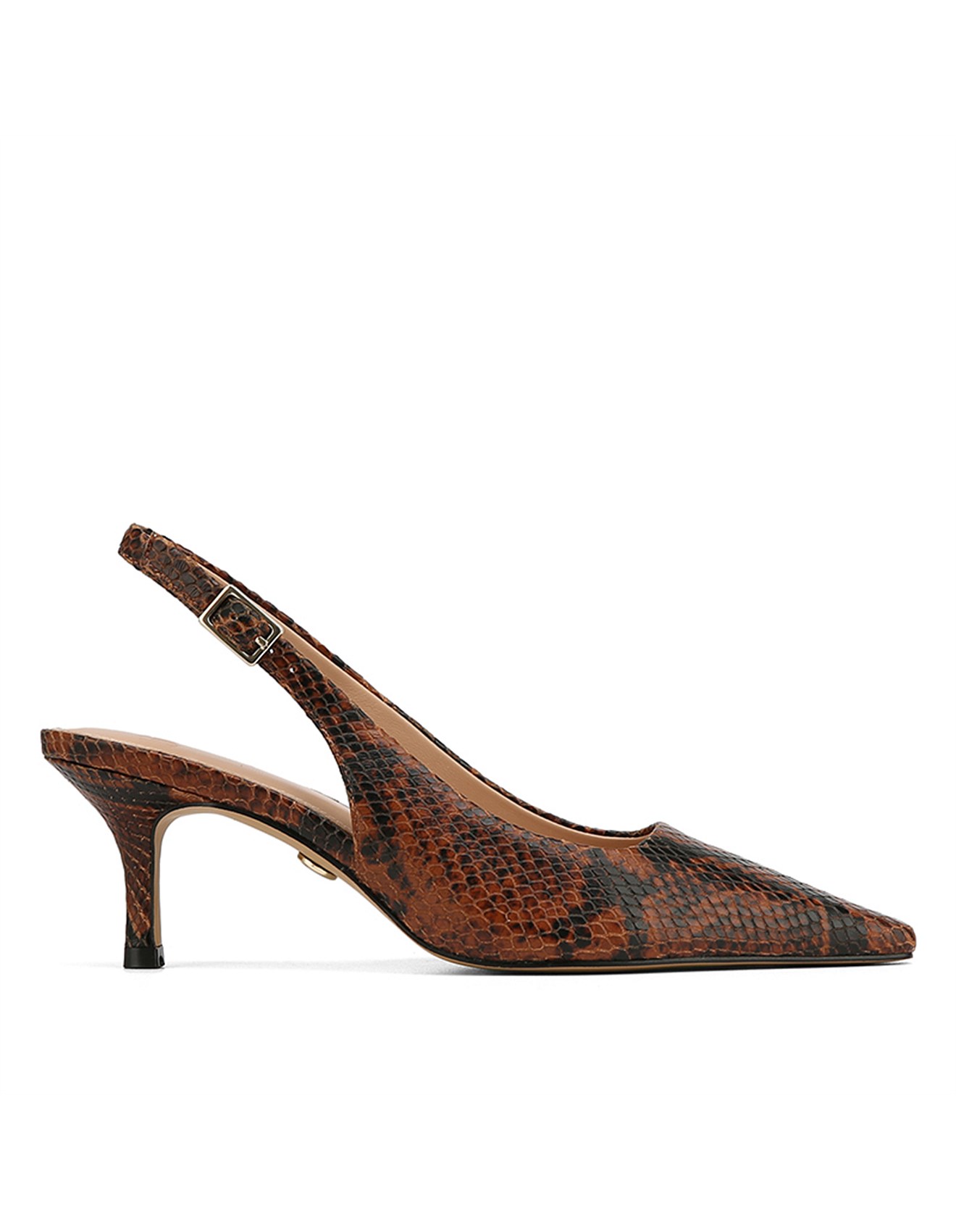 Wittner Mella Havana Tan Multi Python Print Leather Slingback | David Jones