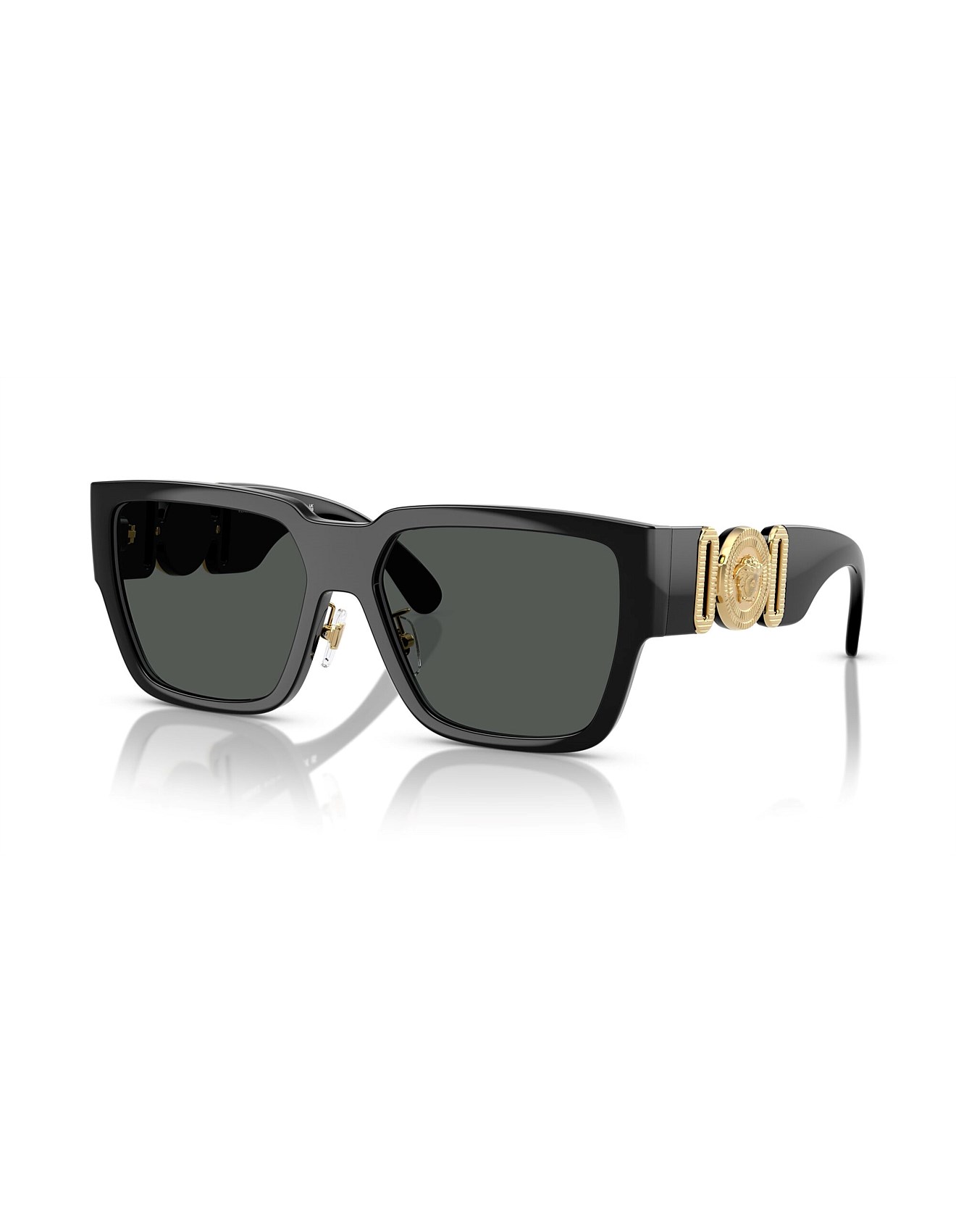 Versace Rectangle Black Dark Grey Sunglasses | David Jones