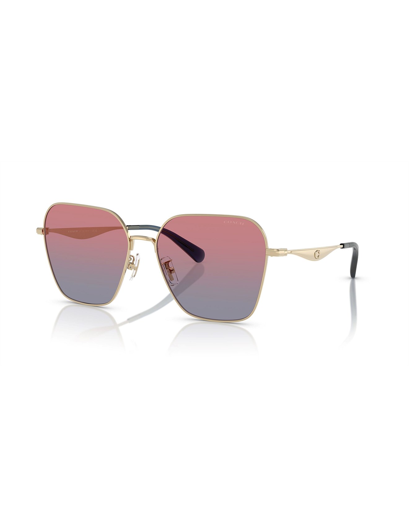 Coach Cw189 Irregular Gold Blue Saddle Gradient Sunglasses | David Jones