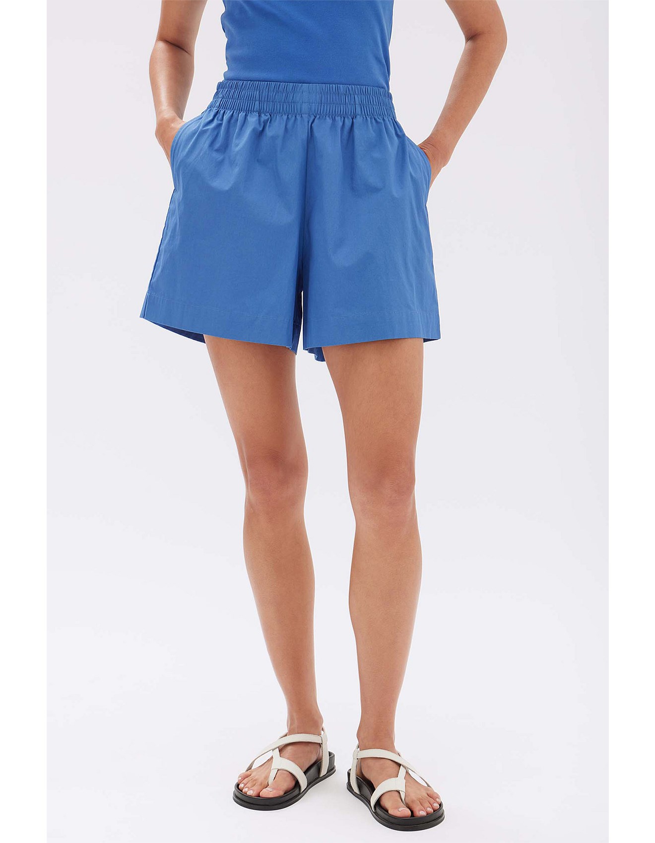 Assembly Label Jaida Poplin Short Lapis | David Jones