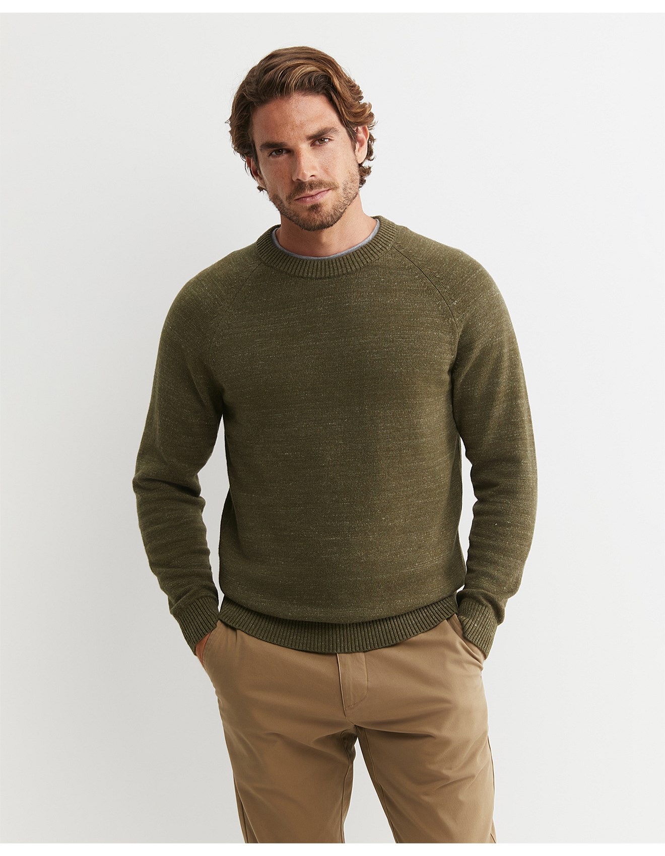 Sportscraft Riley Raglan Crew Neck Knit | David Jones