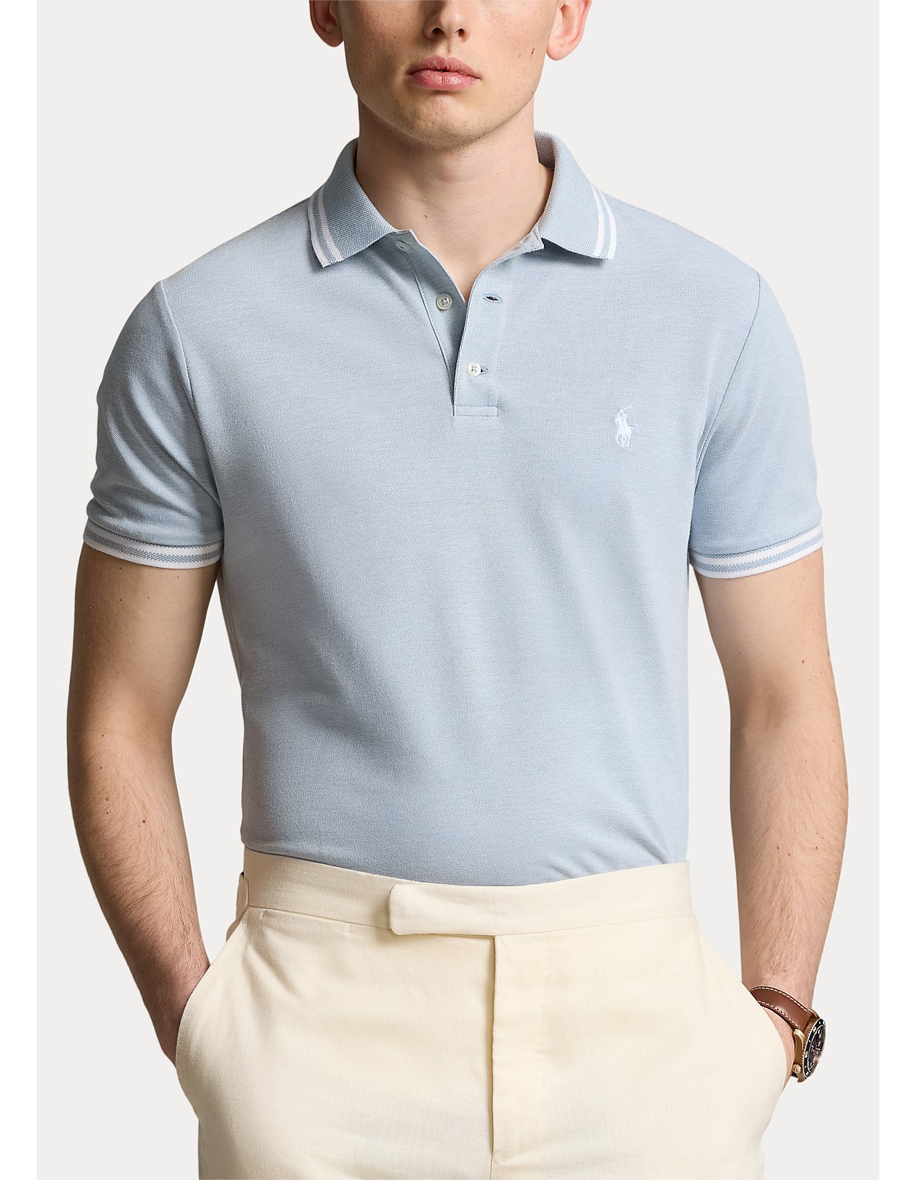 Polo Ralph Lauren Custom Slim Fit Stretch Mesh Polo Shirt | David Jones