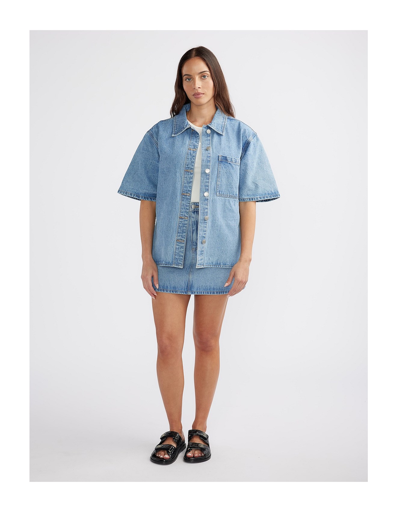 Ena Pelly Reese Oversized Denim Shirt | David Jones