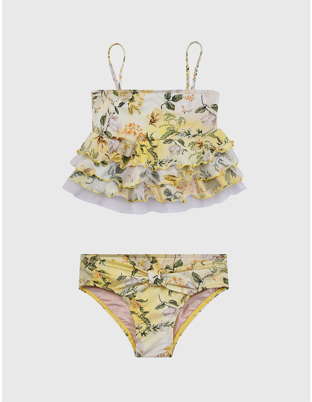 Aqua Blu Holly Tiered Frill Tankini Set | David Jones