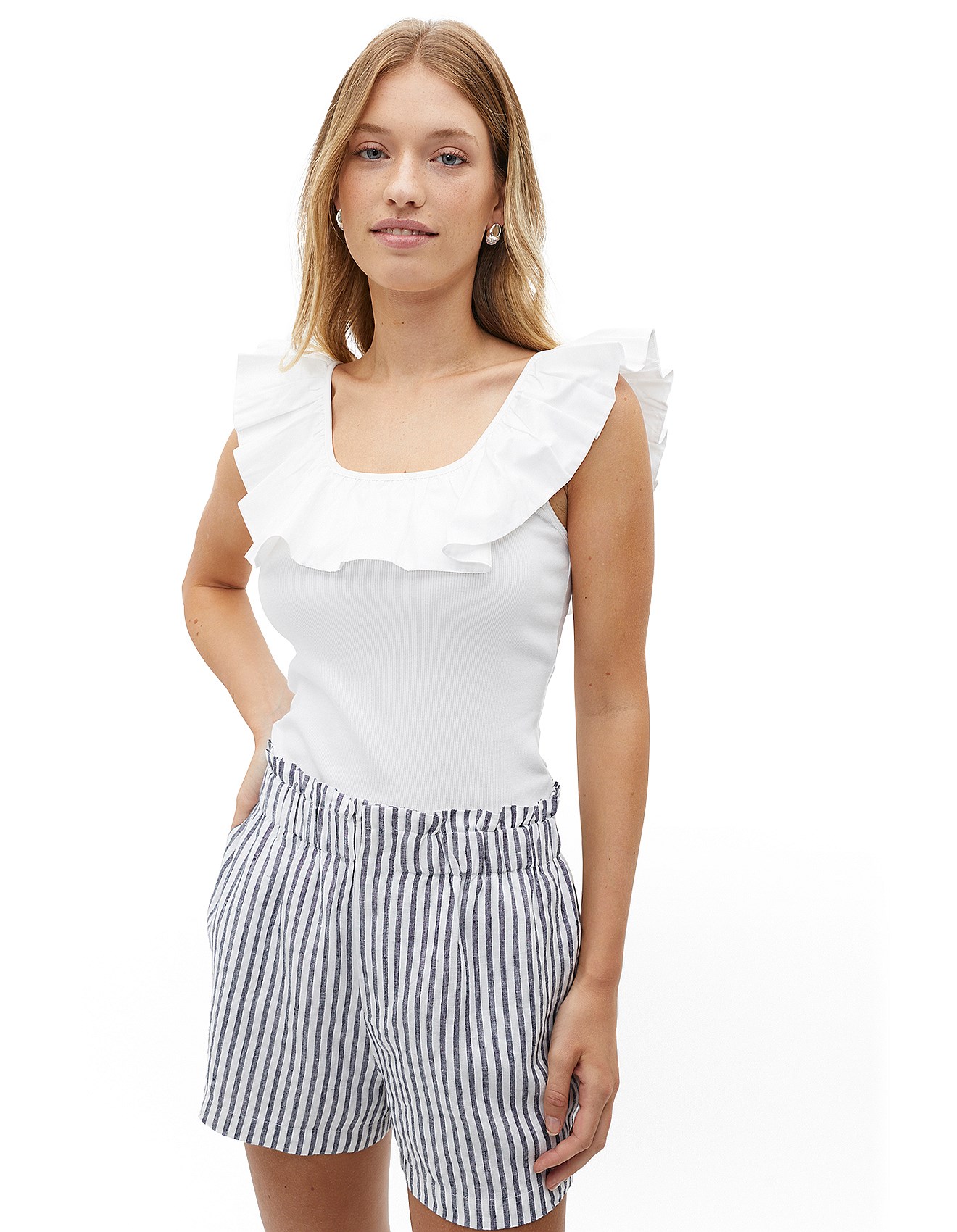 Seed Heritage Ruffle Square Neck Tank | David Jones