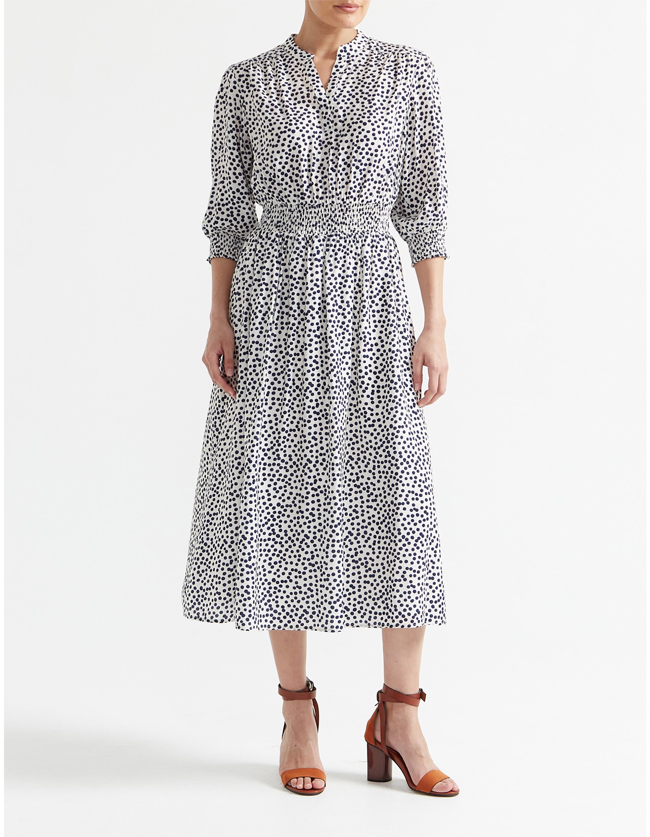 David Jones Collection Shirred Waist Midi Dress | David Jones