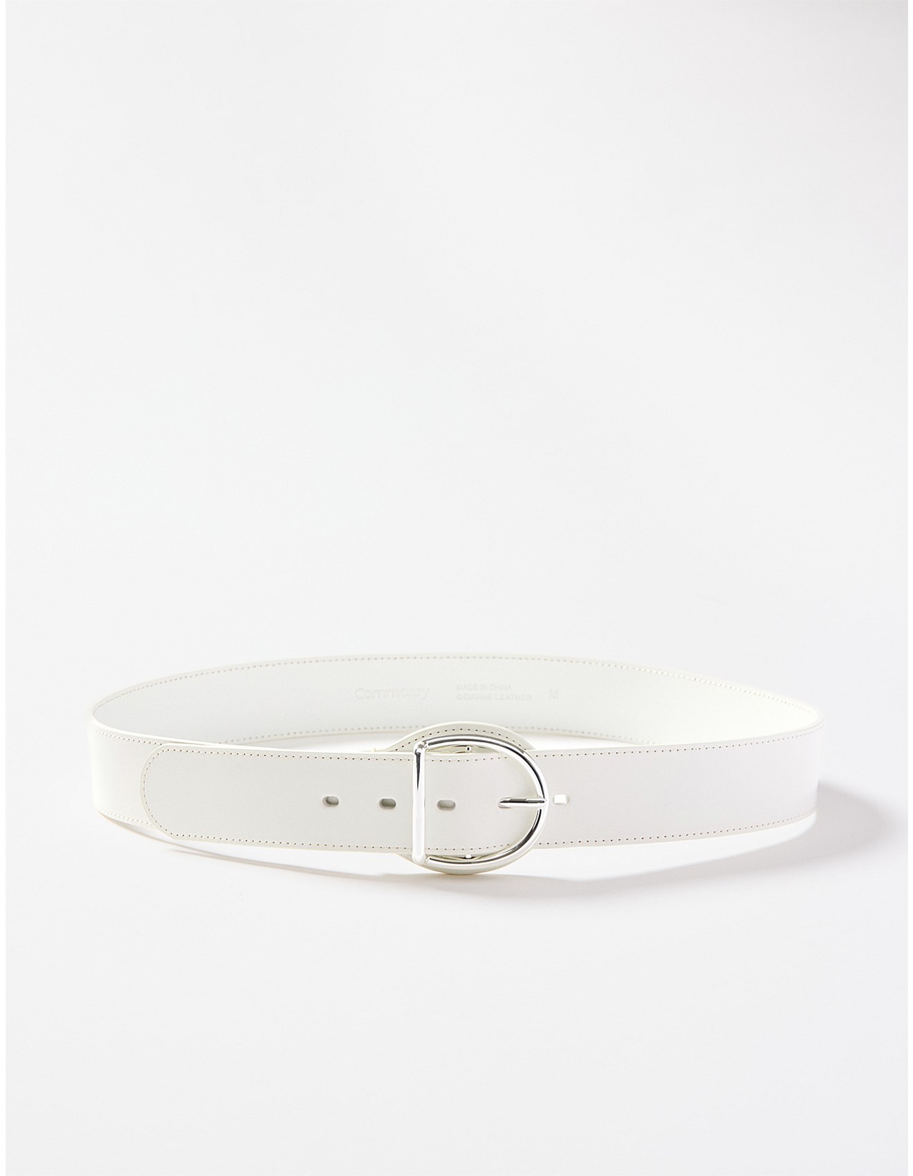 Commonry the Niki Leather Belt With High Shine Silver Buckle | David Jones