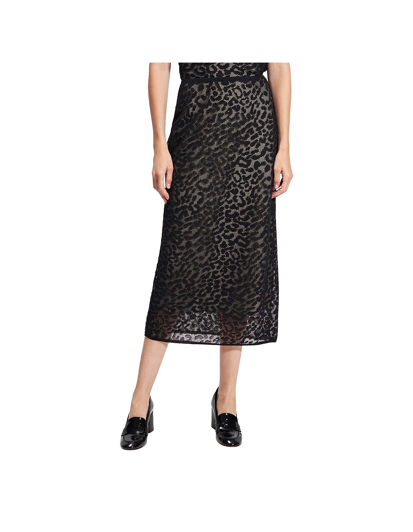Theory Leopard Lace Skirt | David Jones