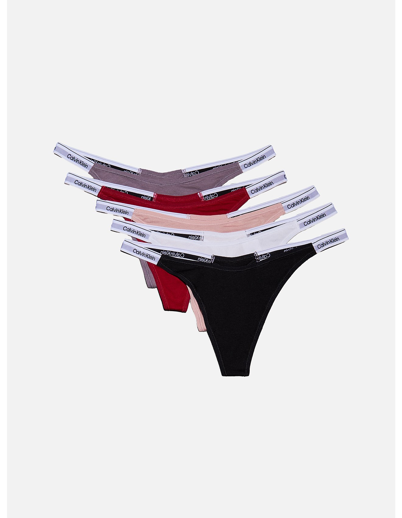 Calvin Klein Modern Logo Dipped String Thong 5pk | David Jones