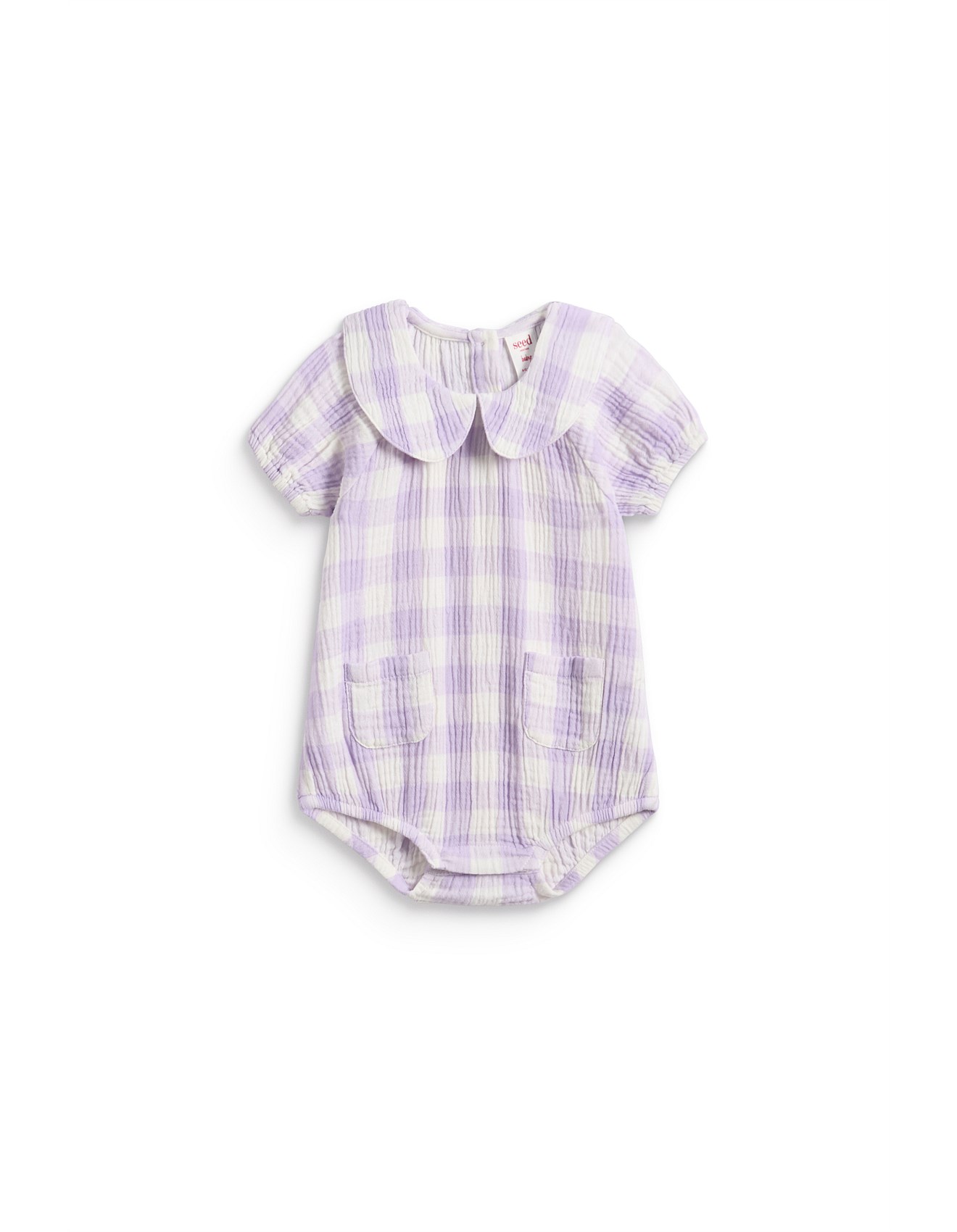 Seed Heritage Gingham Collar Romper | David Jones