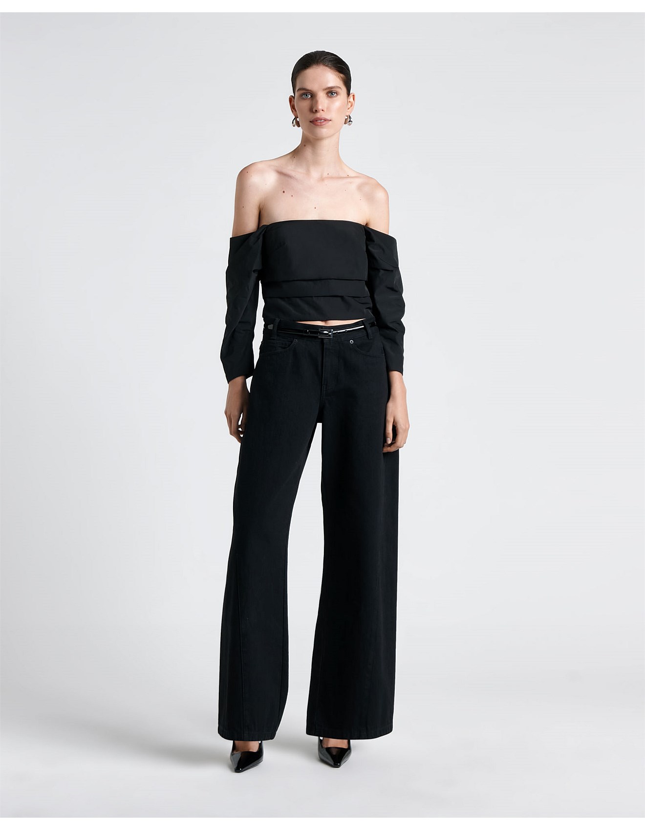 Cue Off Shoulder Tuck Detail Bodice Top | David Jones