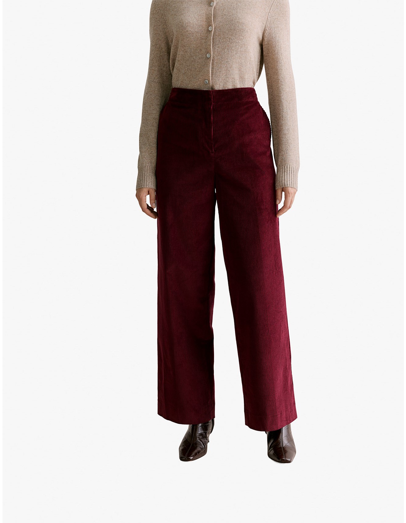 Trenery Duca Visconti Wide-leg Corduroy Pant Navy | David Jones