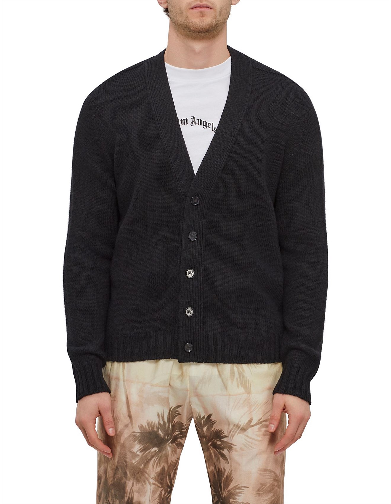 Palm Angels Curved Logo Cardigan | David Jones