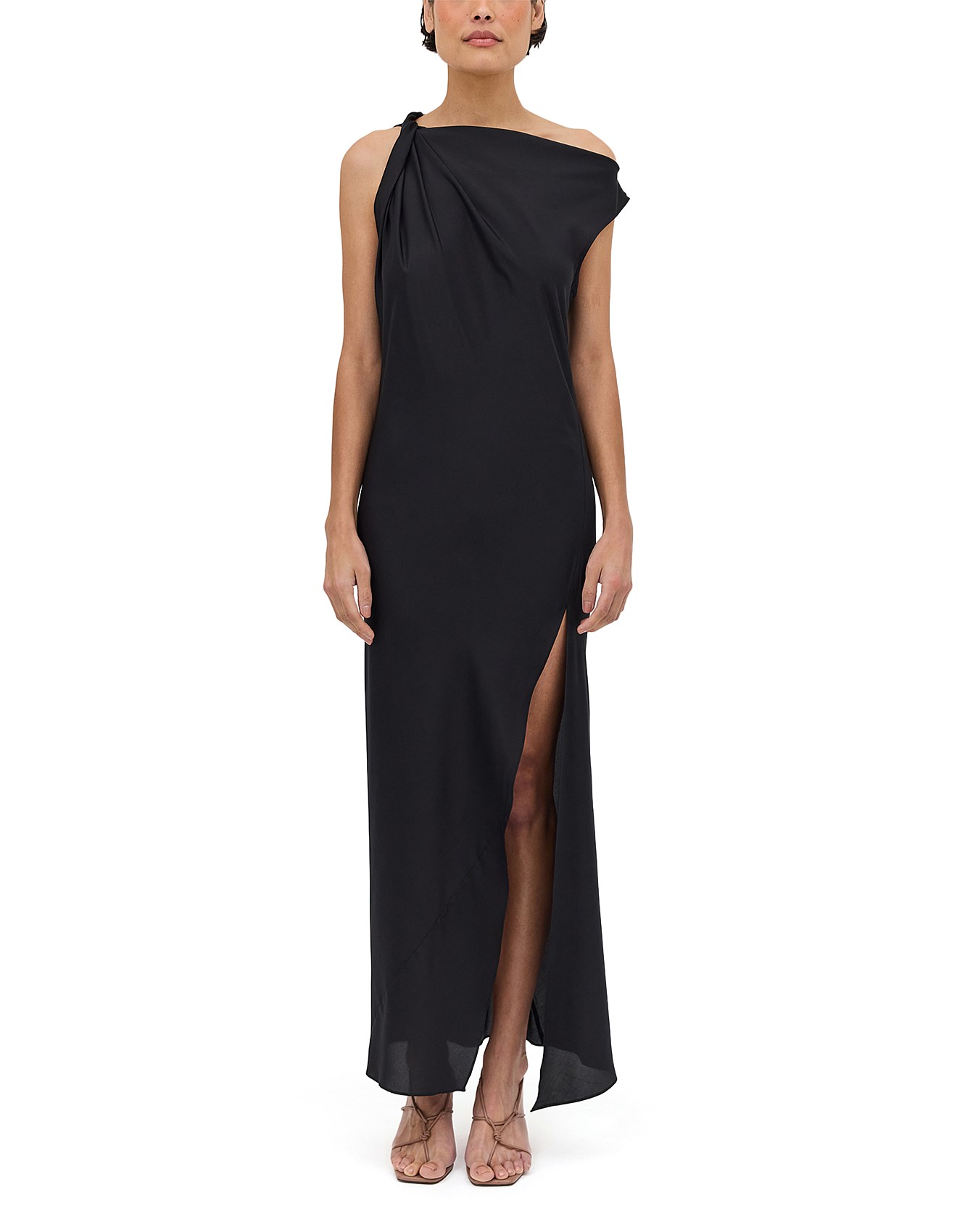 Bianca Spender Black Silk Form Dress | David Jones