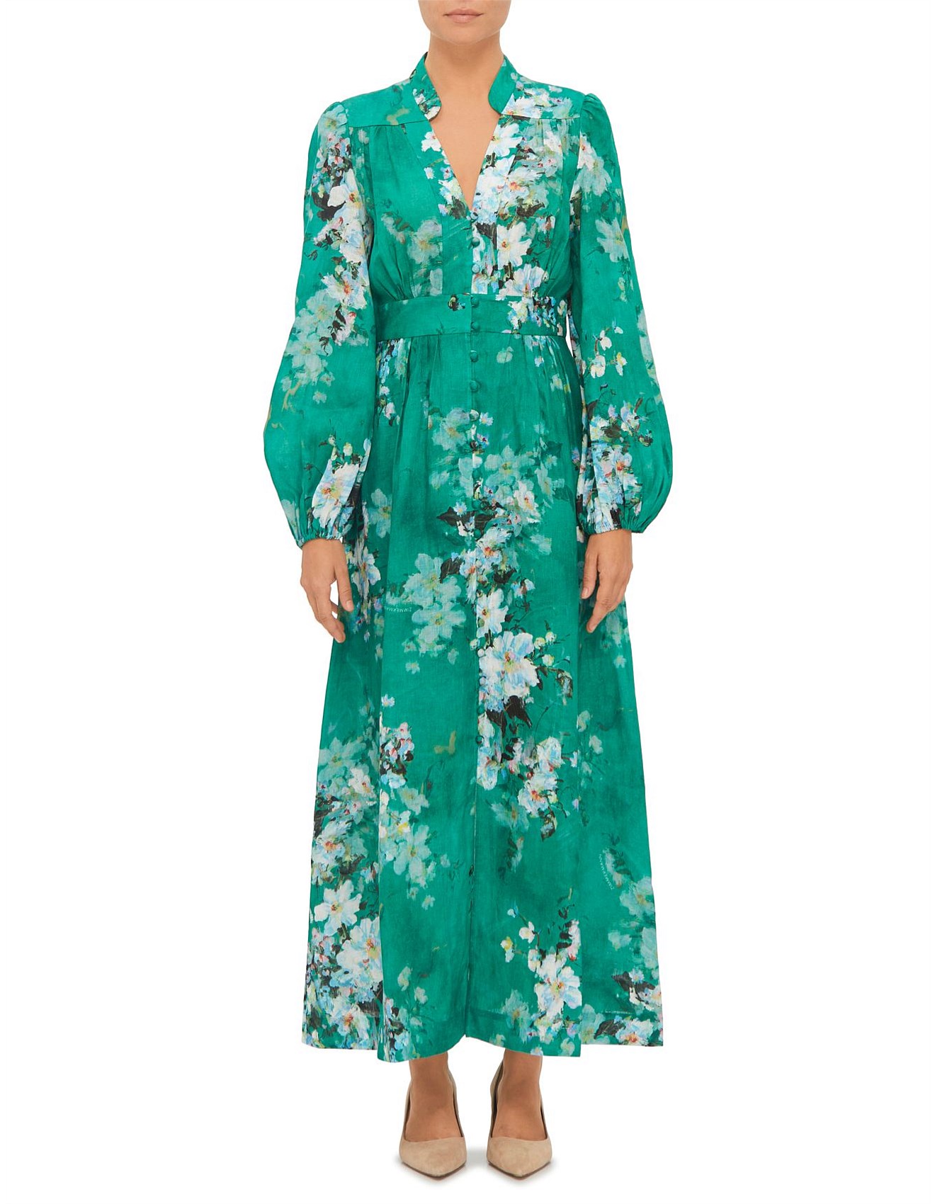 Zimmermann Everley Plunge Midi Dress | David Jones