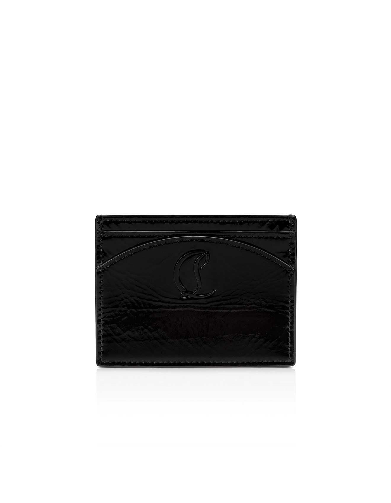 Christian Louboutin Loubi54 Card Holder Patent Vog Black | David Jones