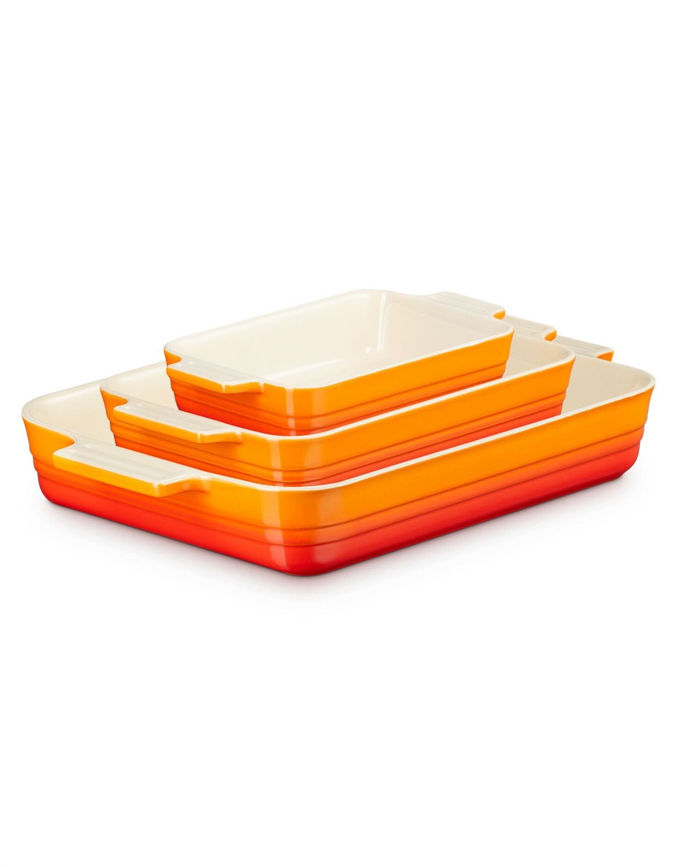 Le Creuset Classic Rectangular Dishes Set Of 3 18/26/32cm Volcanic ...