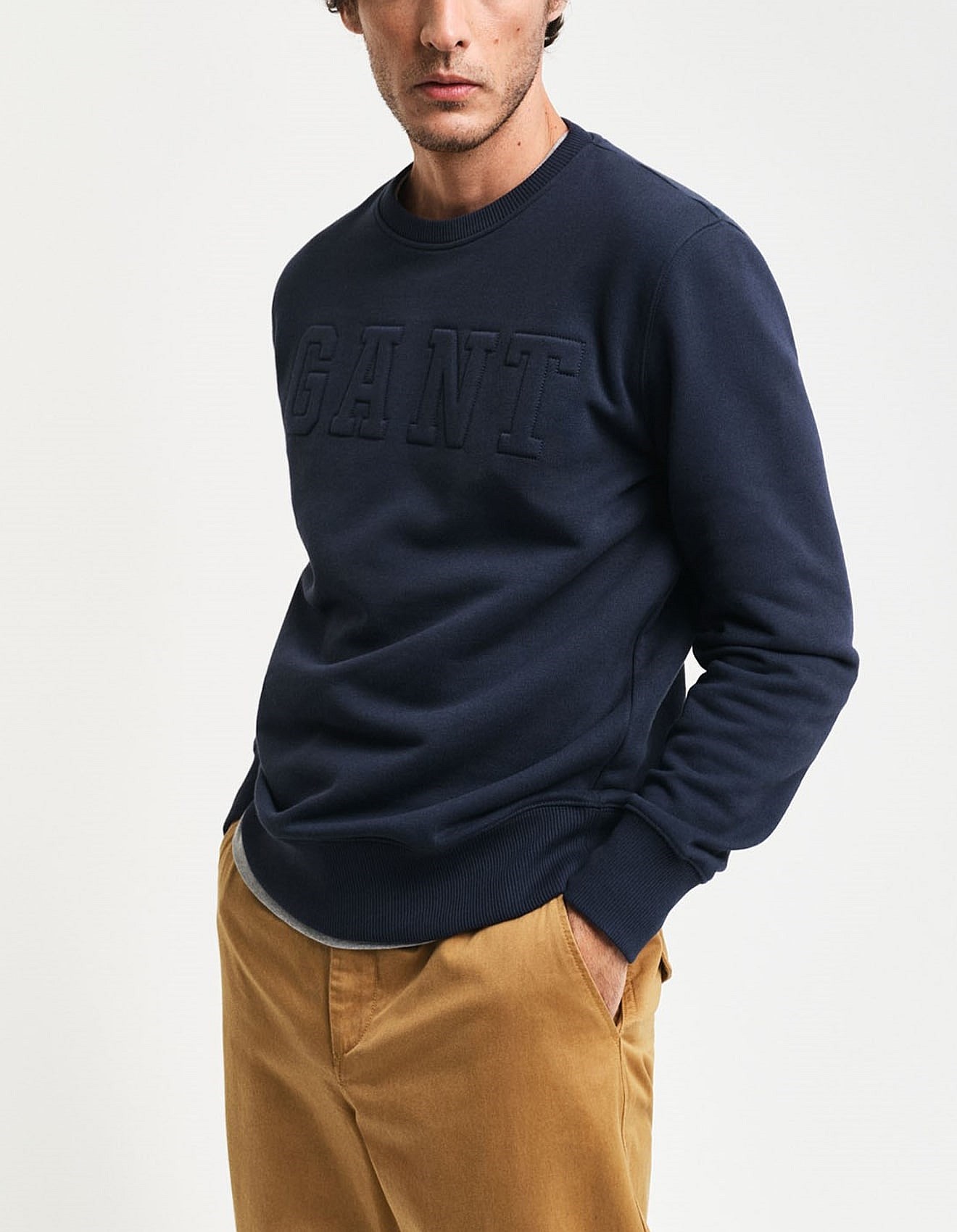 Gant Embossed Crew Neck Sweatshirt | David Jones