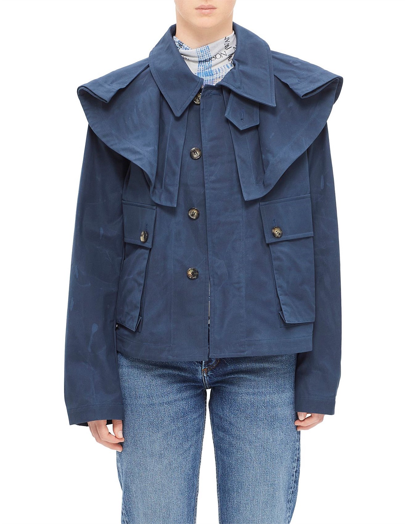 Jw Anderson Oversized Collar Cropped Trench Jacket | David Jones
