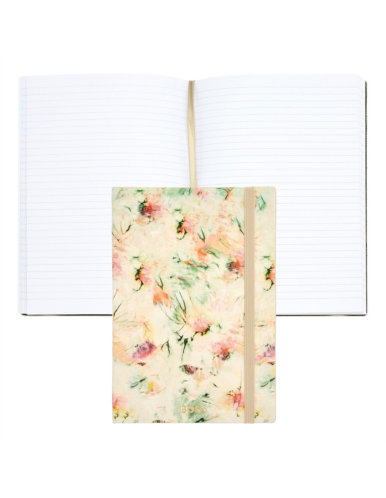 Boss Notebook A5 Tie-dye Flower Cream Lined Paper | David Jones