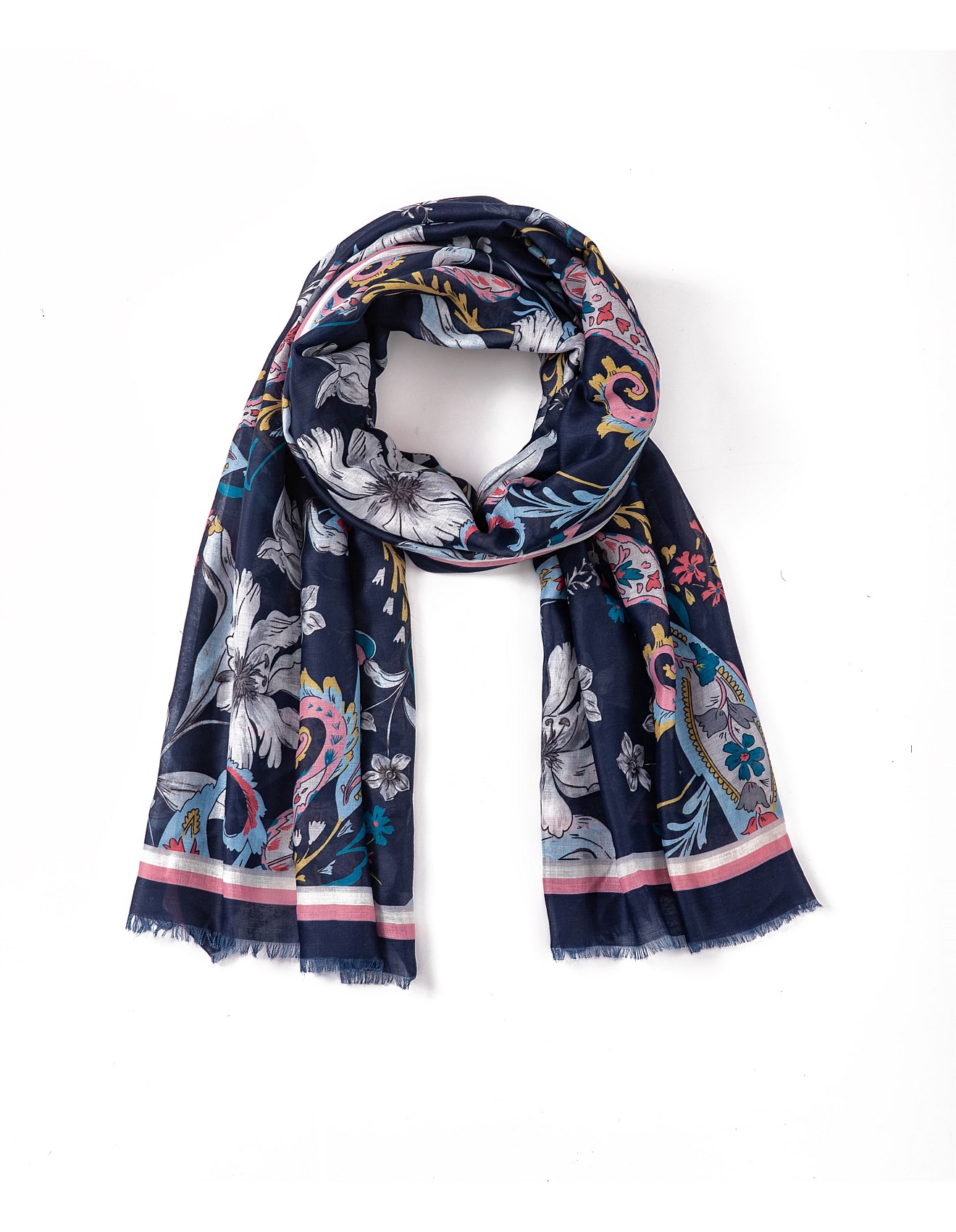 Gregory Ladner Paisley Floral Print Scarf | David Jones