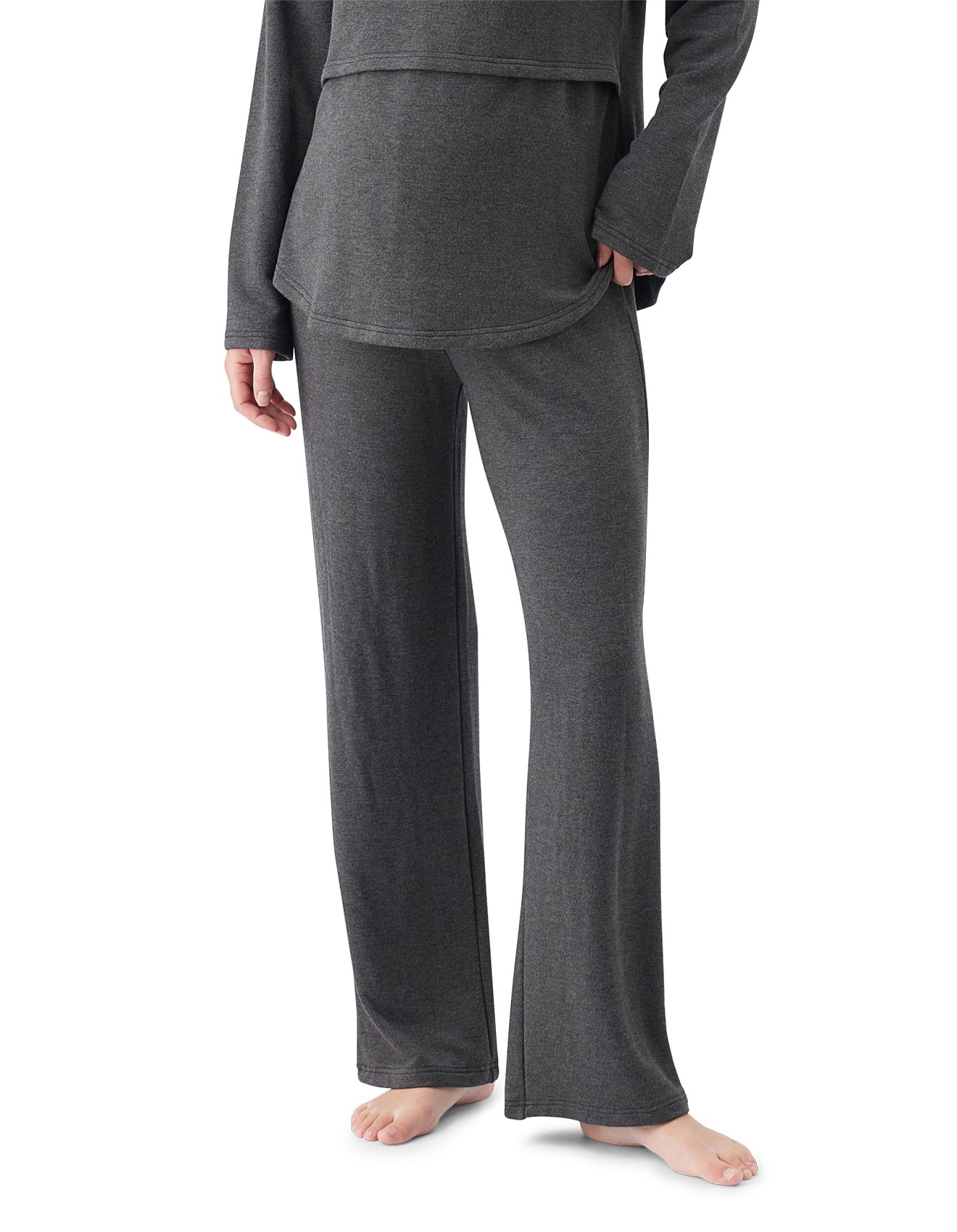 Ripe Maternity Super Soft Lounge Pant Charcoal Marle | David Jones