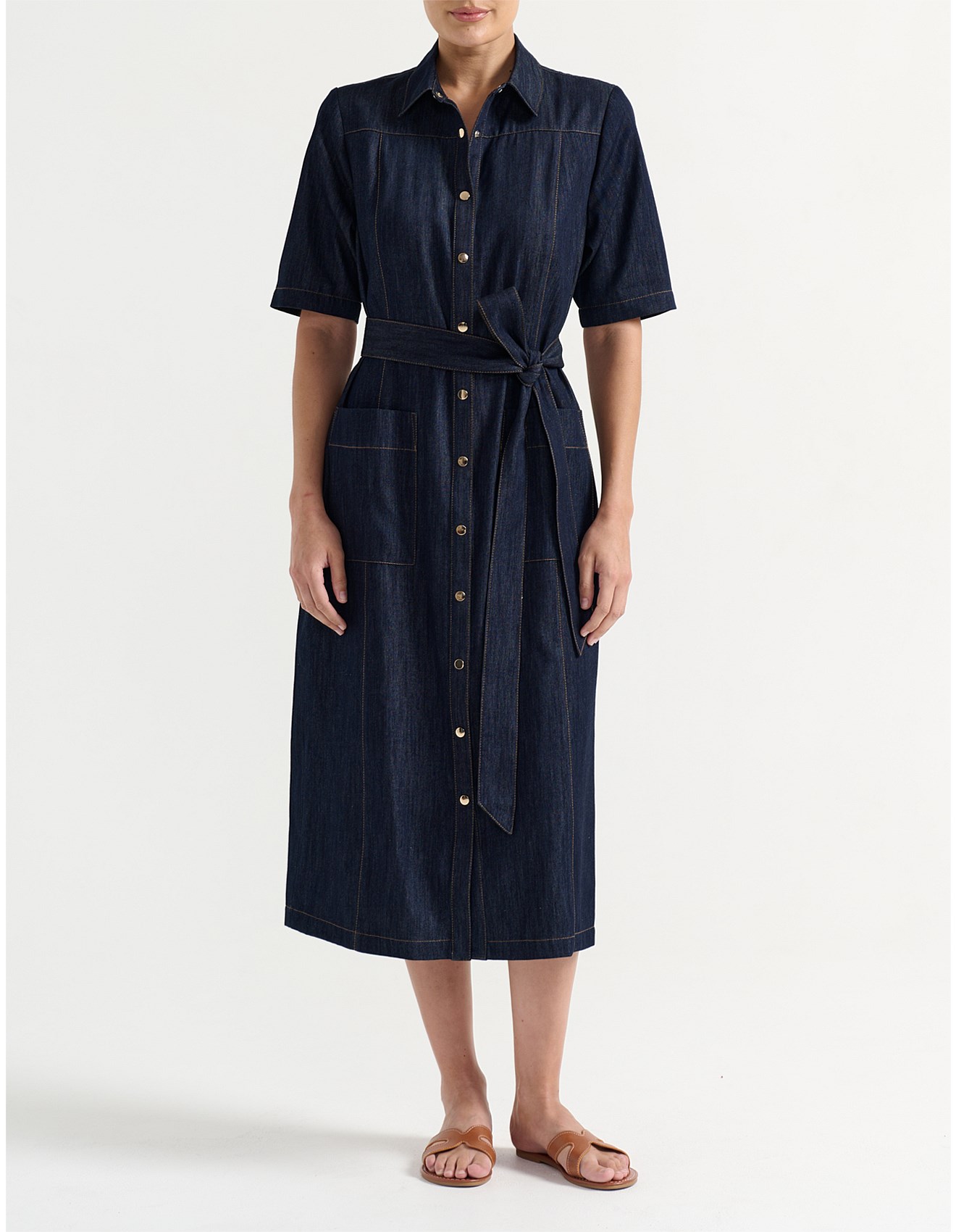 David Jones Collection Denim Shirt Dress | David Jones