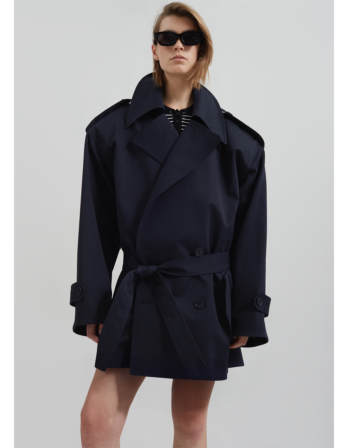 The Frankie Shop Zurich Oversized Short Trench Coat | David Jones