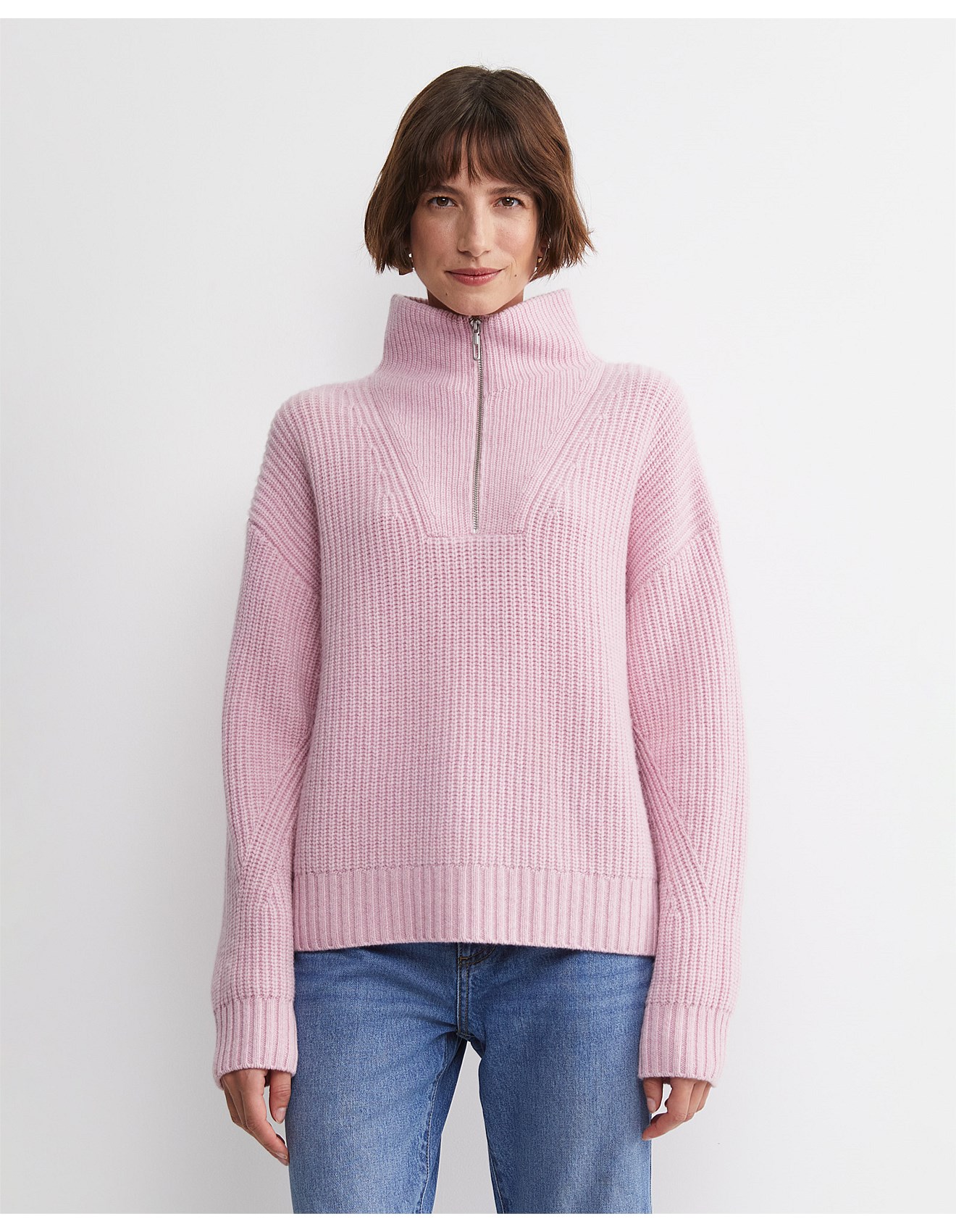 Sportscraft Sunshine Merino Quarter Zip Knit | David Jones