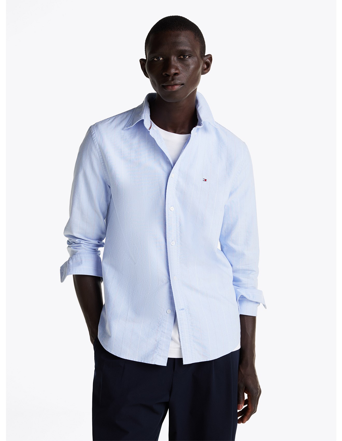 Tommy Hilfiger Regular Fit Stripe Oxford Shirt | David Jones