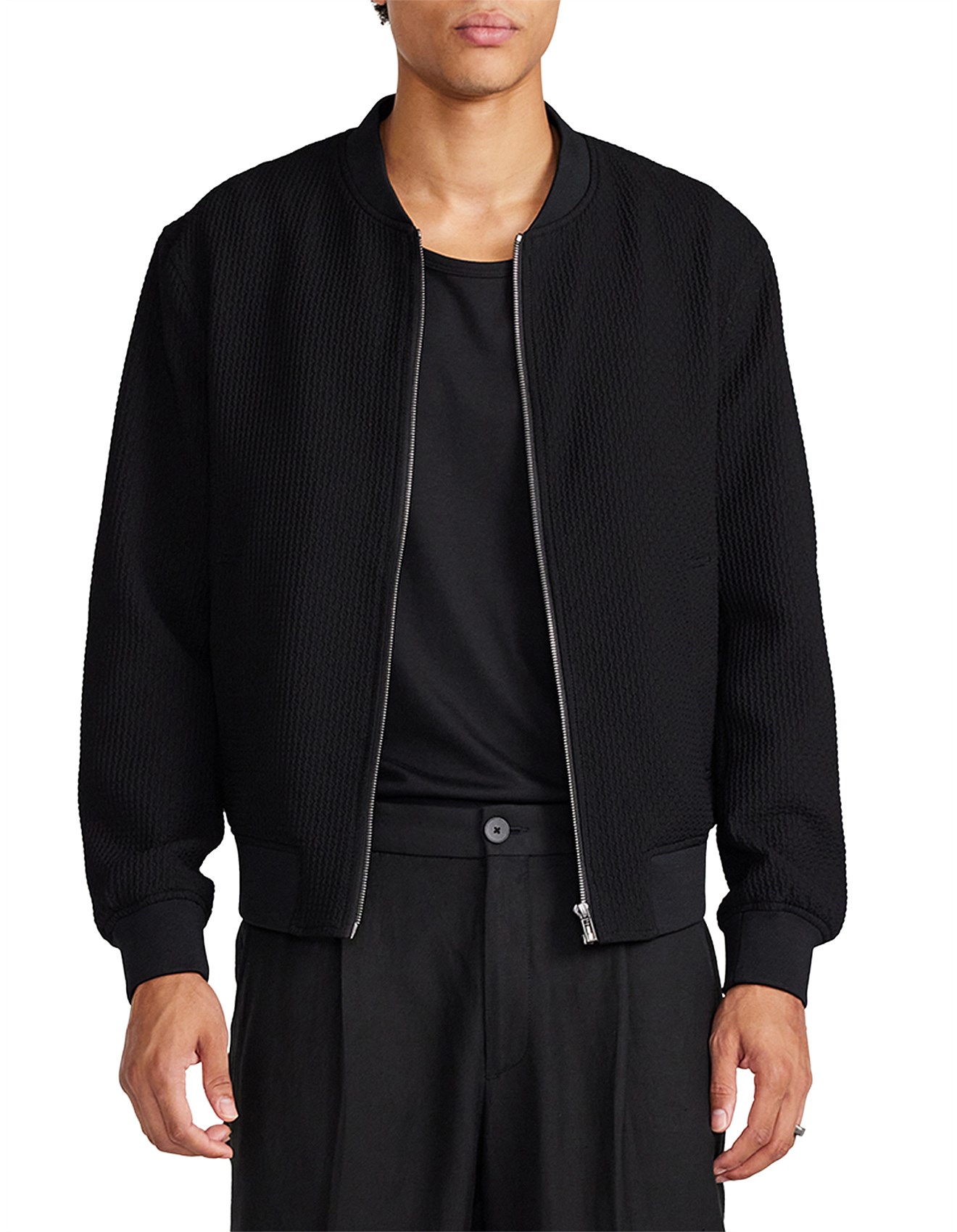 Calibre Textured Bomber Jacket | David Jones