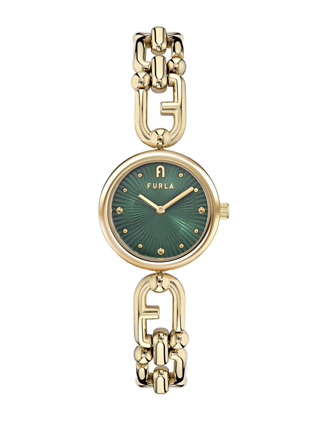 Furla Furla Mianuvola Round Green Dial Gold Bracelet Watch | David Jones