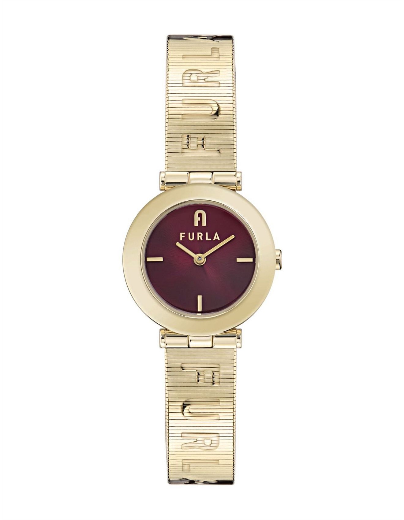 Furla Furla Piuma Dark Red Dial Gold Bracelet Watch | David Jones