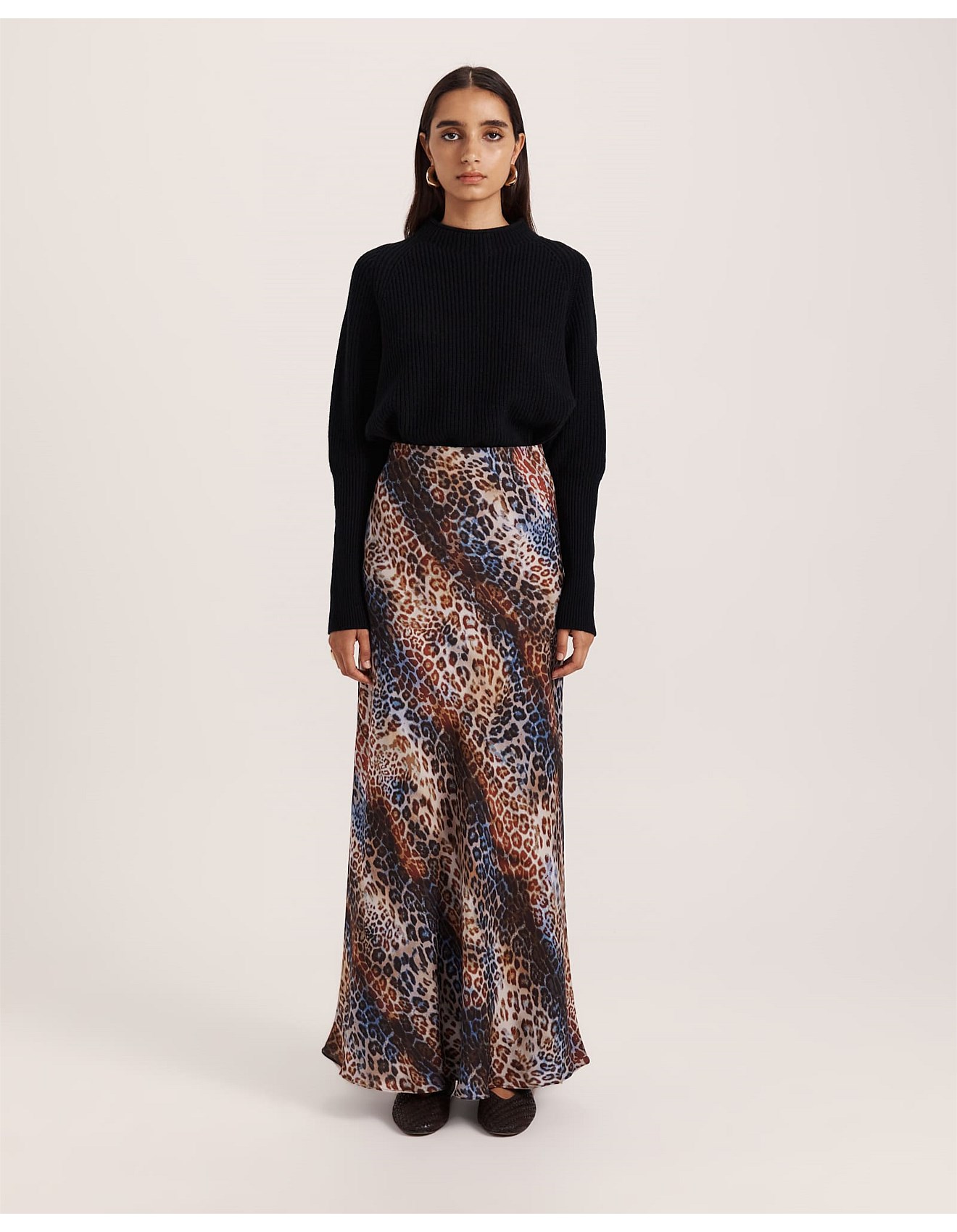 Saba Malia Silk Midi Skirt | David Jones