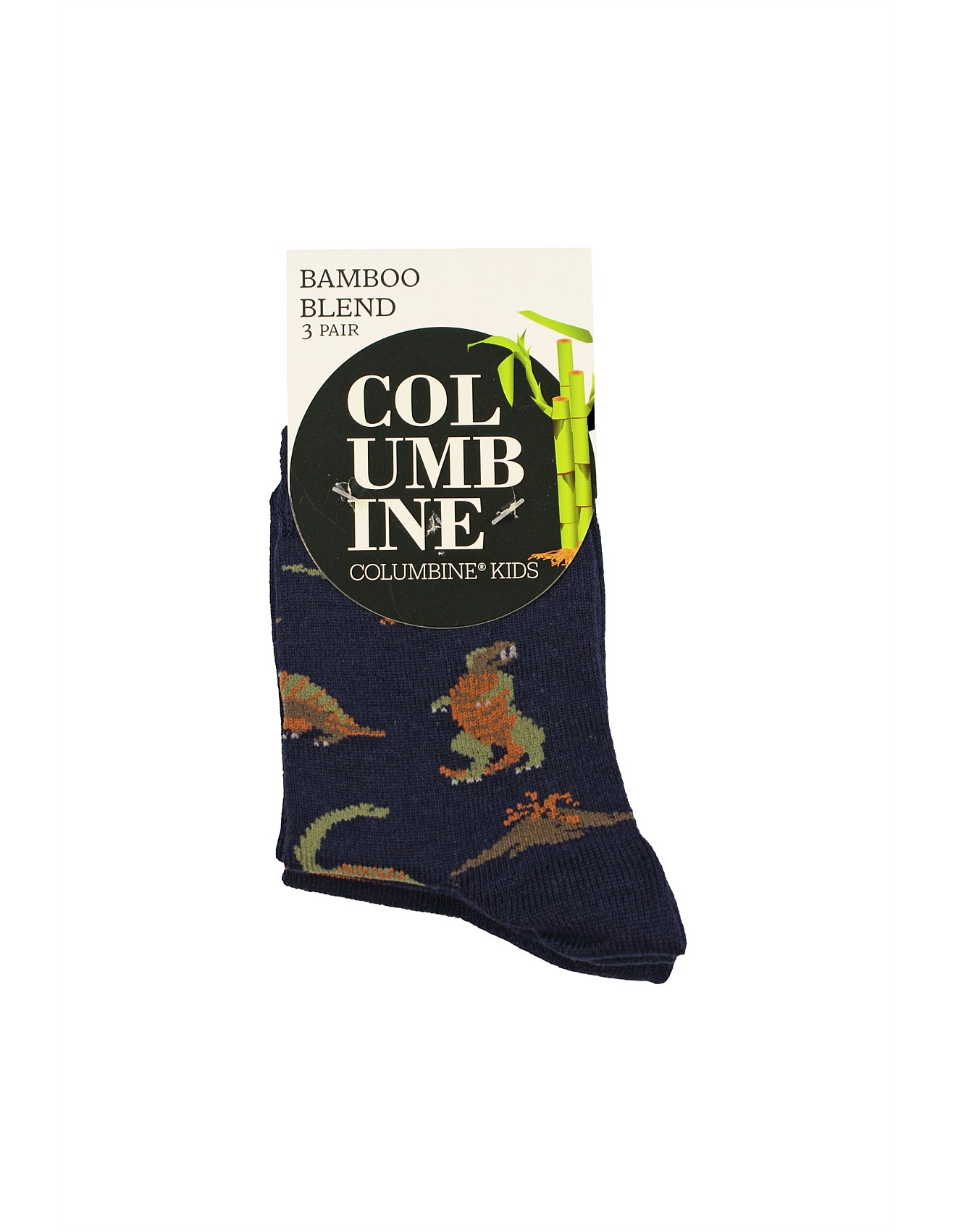 Columbine Dinosaurs 3 Pair Bamboo Sock | David Jones