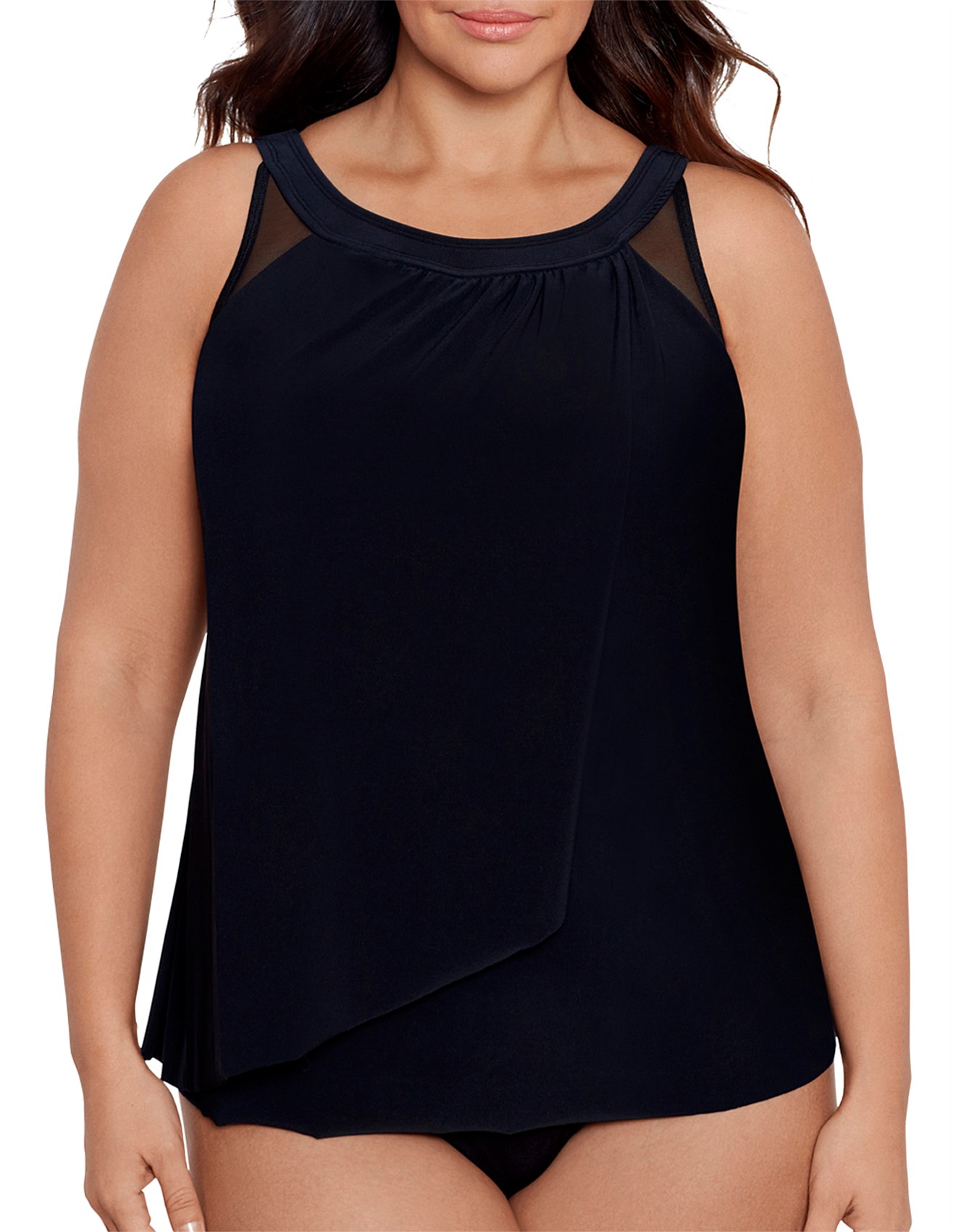 Miraclesuit Illusionists Ursula High Neck Underwired Plus Tankini Top ...