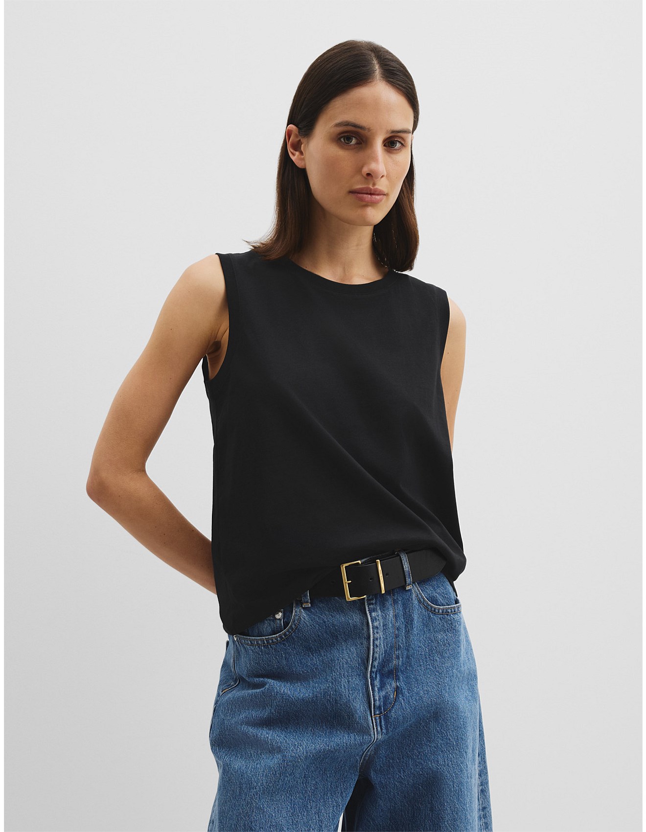 Country Road Australian Cotton Relaxed Crew Tank | David Jones