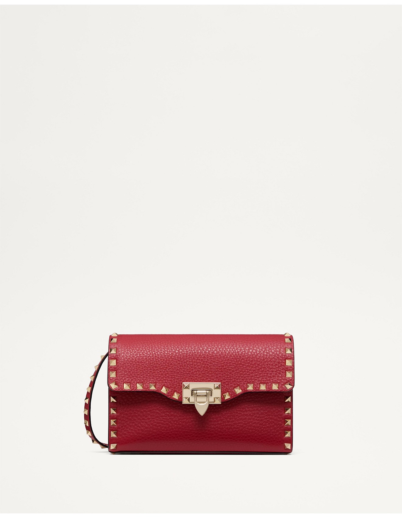 Valentino Rockstud Small Shoulder Bag In Grainy Calfskin Leather ...