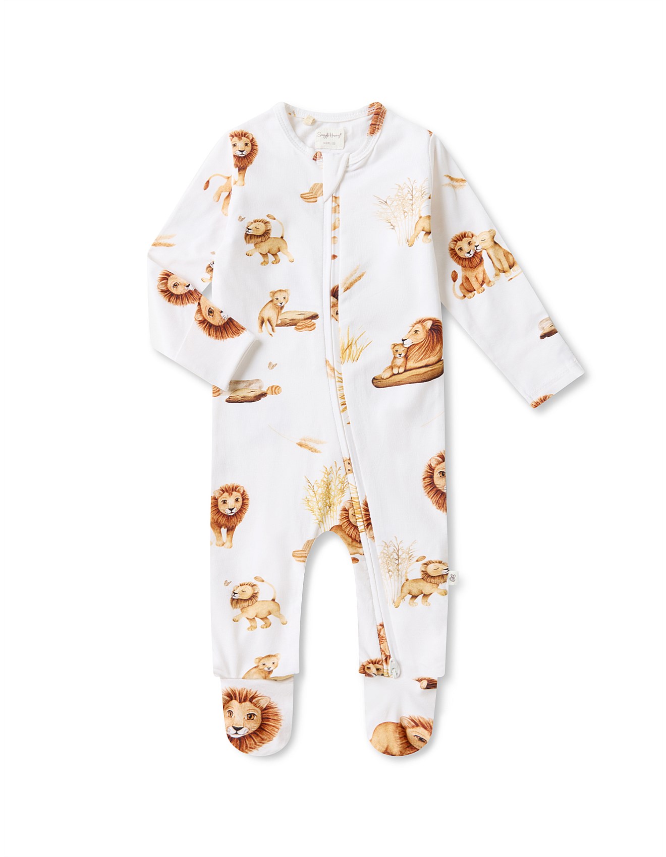 Snuggle Hunny Lion Organic Snuggle Sleepsuit Zip Footie | David Jones
