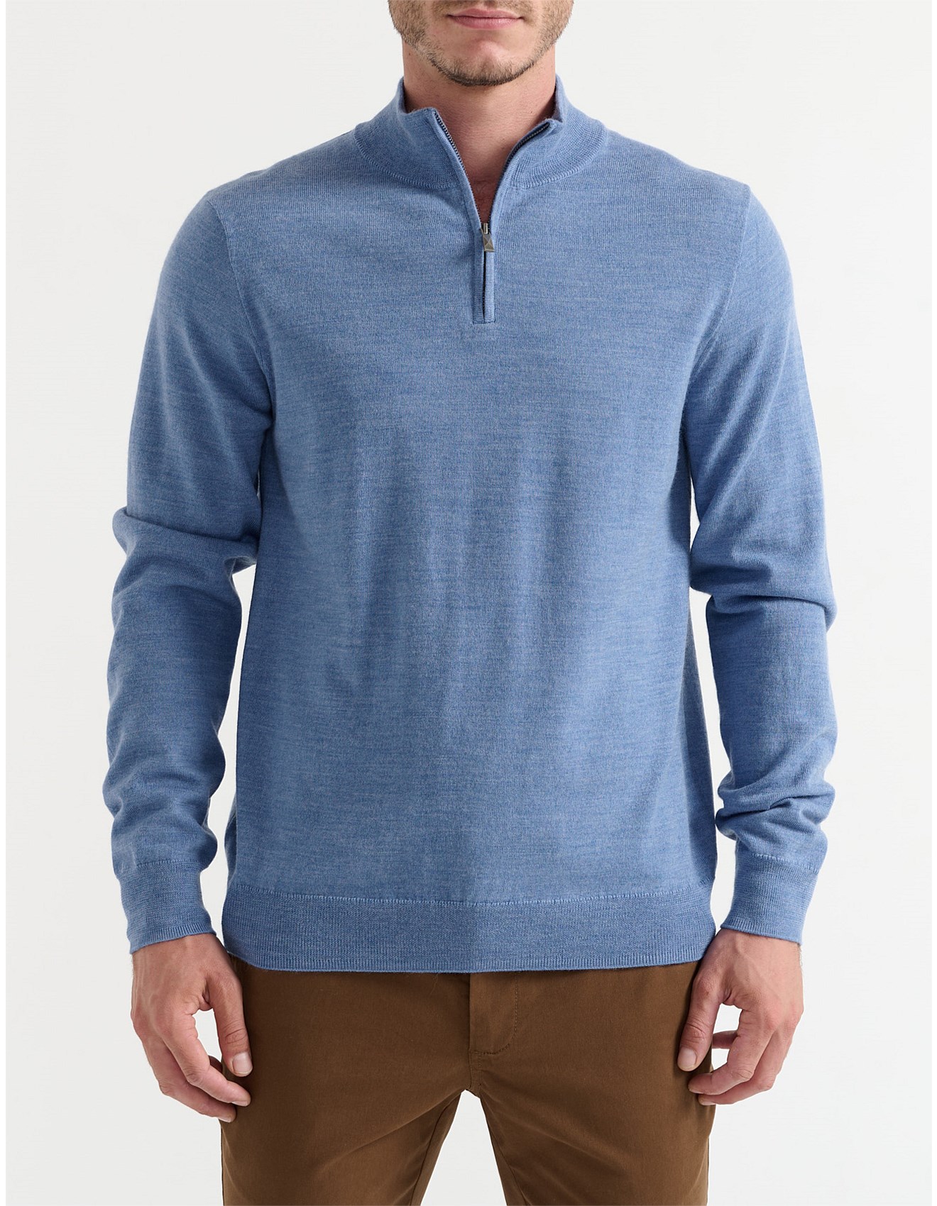 David Jones Collection Merino 1/4 Zip Sweater | David Jones