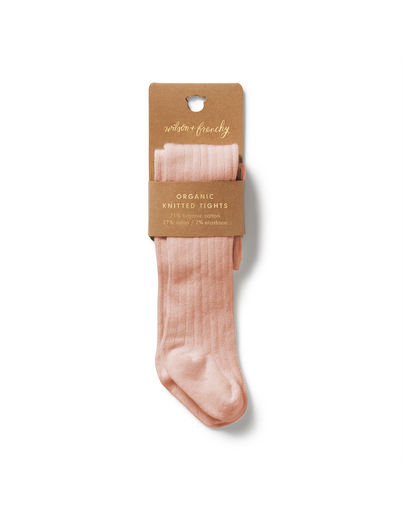 Wilson & Frenchy Pink Organic Ribbed Tights | David Jones